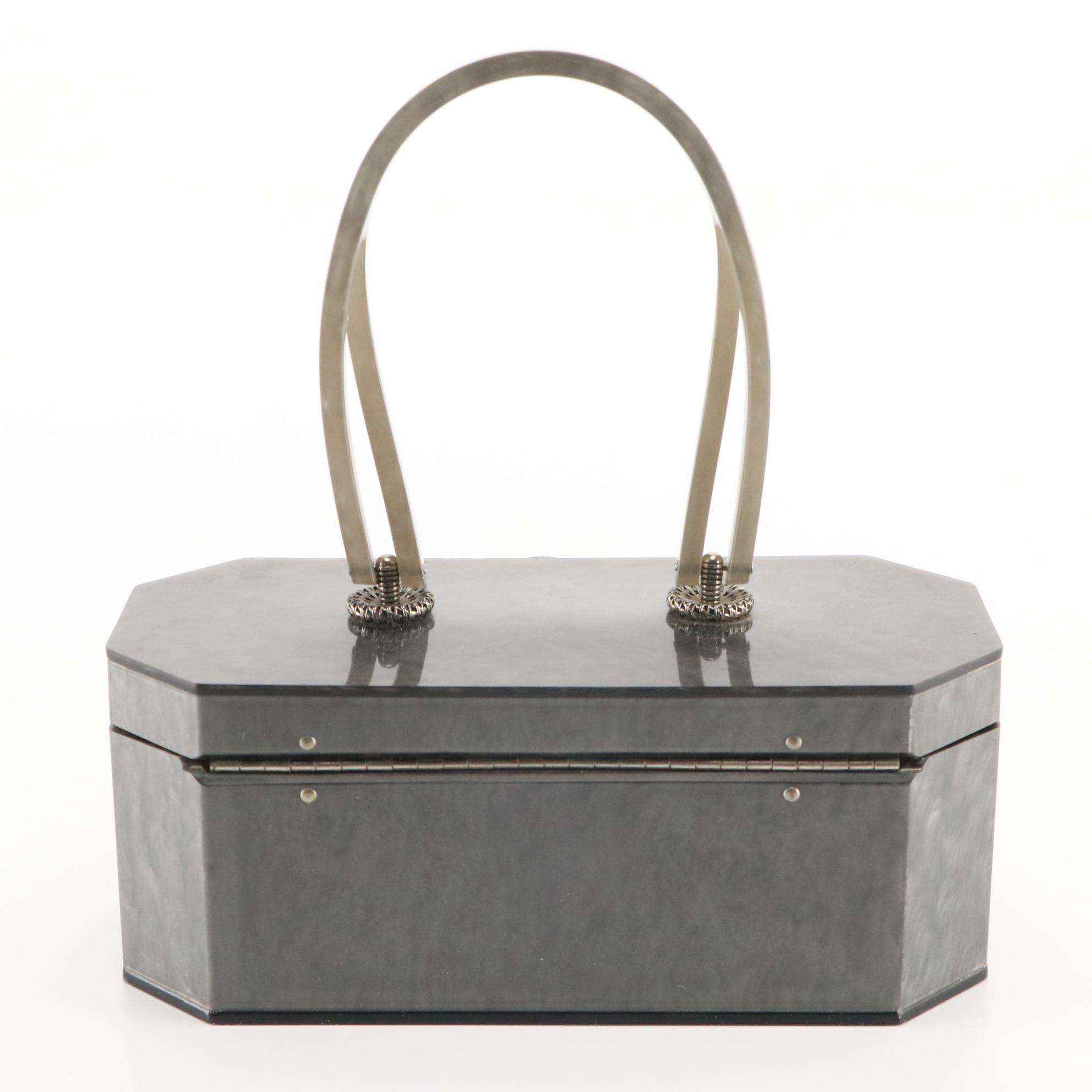 Wilardy Pearlized Lucite Purse with Other Coordinating Crescent Hat and ...