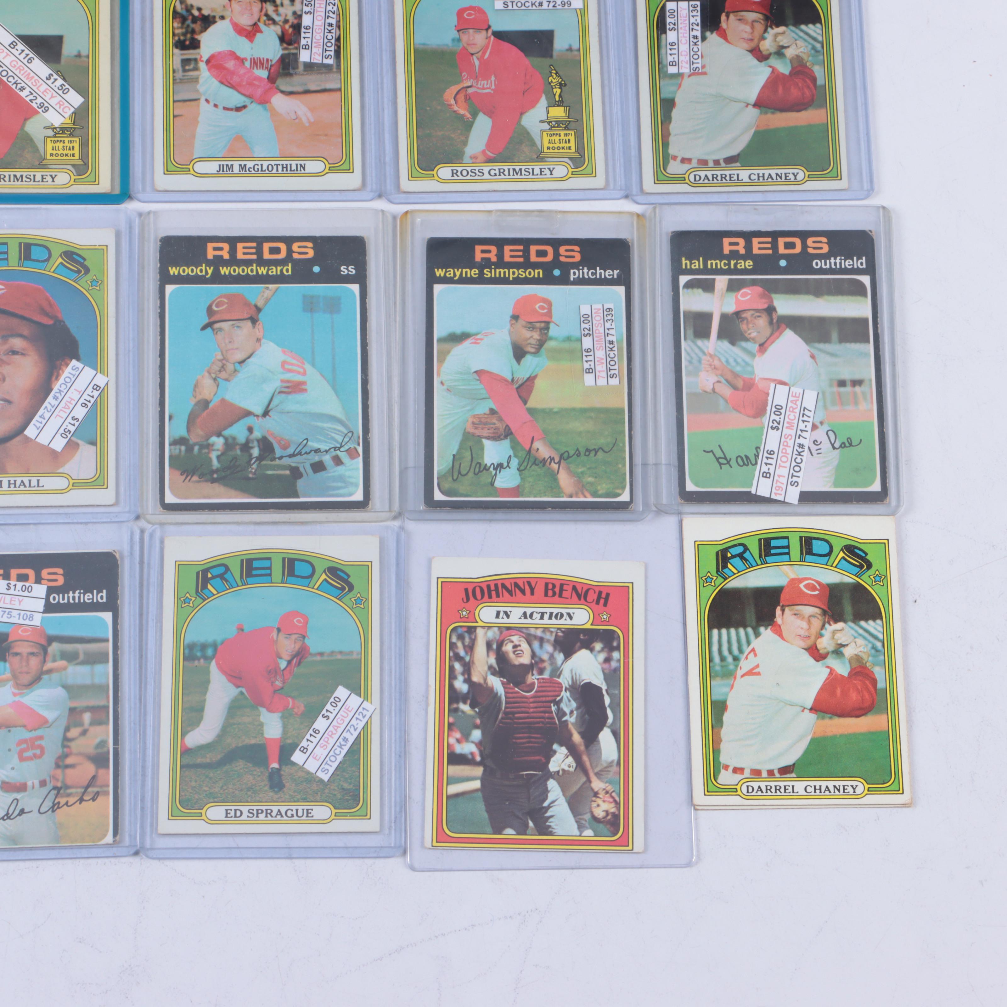 Cincinnati Reds Baseball Cards Featuring Johnny Bench and More, 1970s ...
