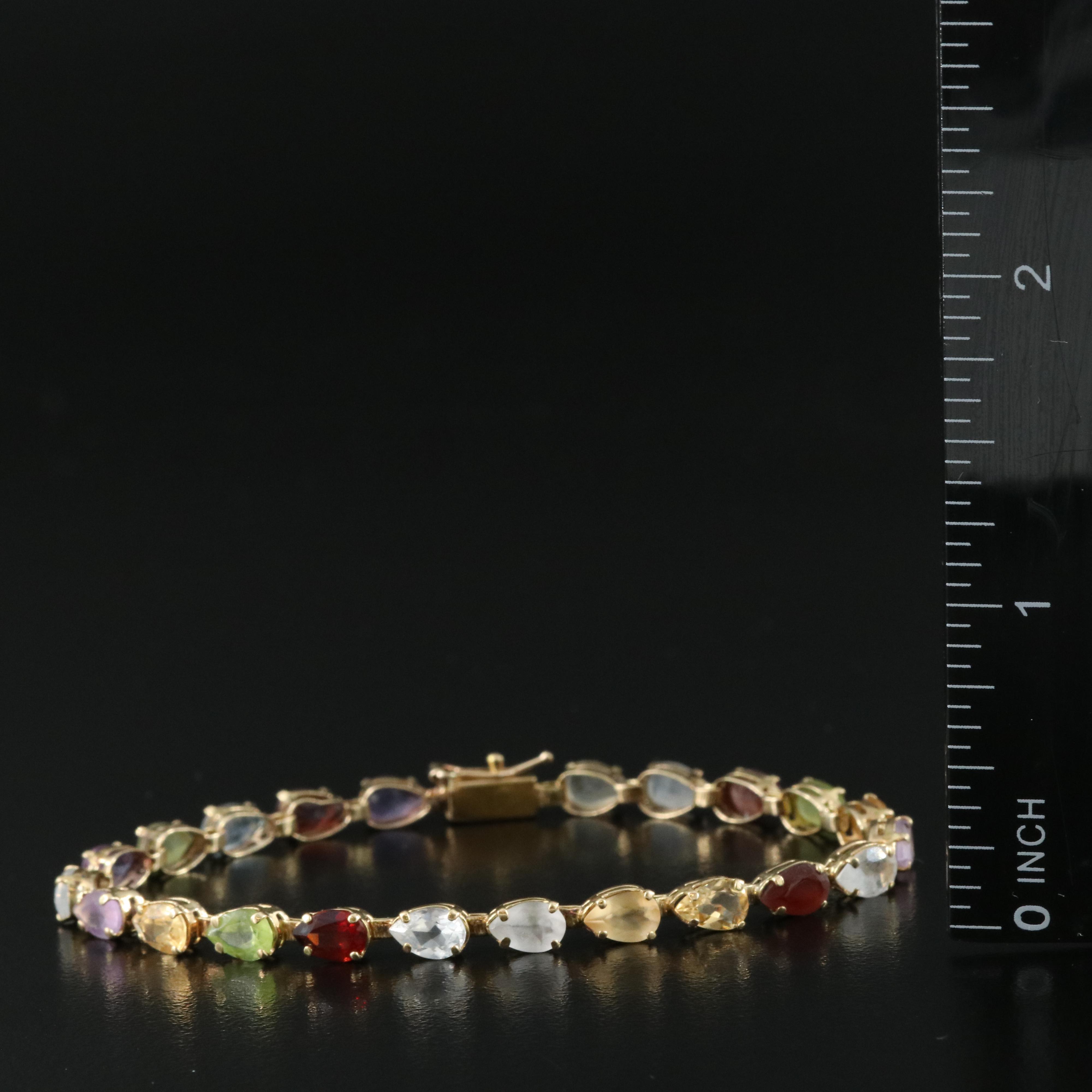 Mexican 14K Multi-Gemstone Bracelet | EBTH