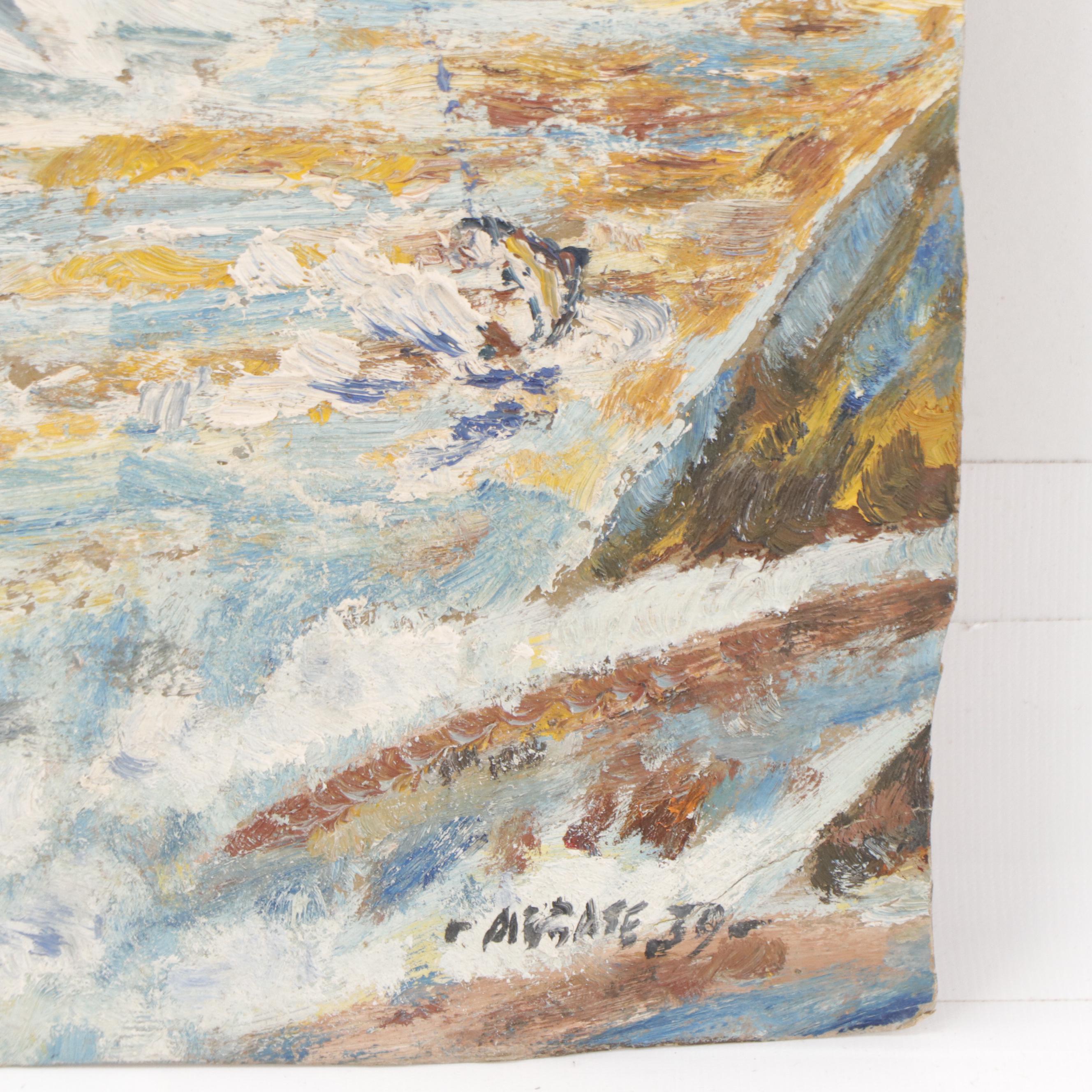 Michael Salvatore Abbate Oil Painting of Camping Scene with Fly Fishing ...