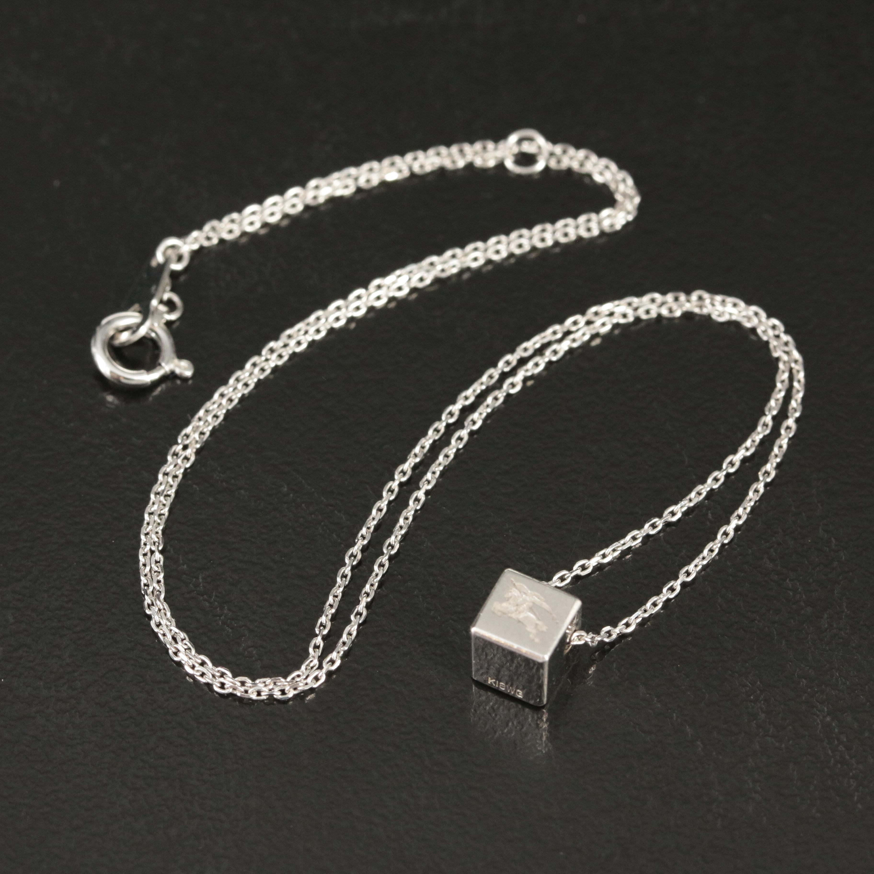 Burberry 18K Logo Cube Necklace | EBTH