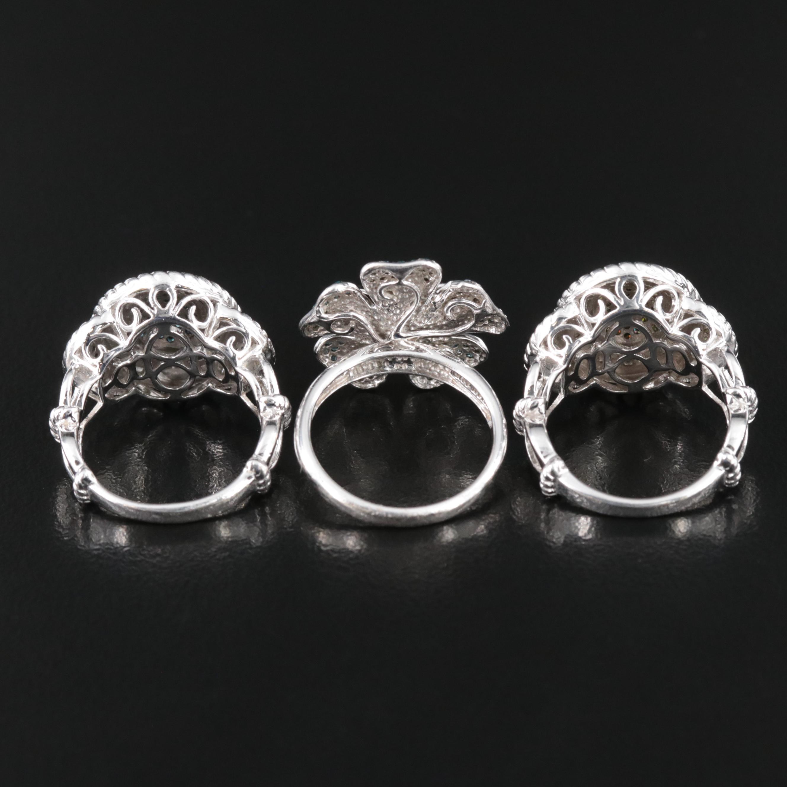 Sterling Diamond Ring Collection Including Fancy Color | EBTH
