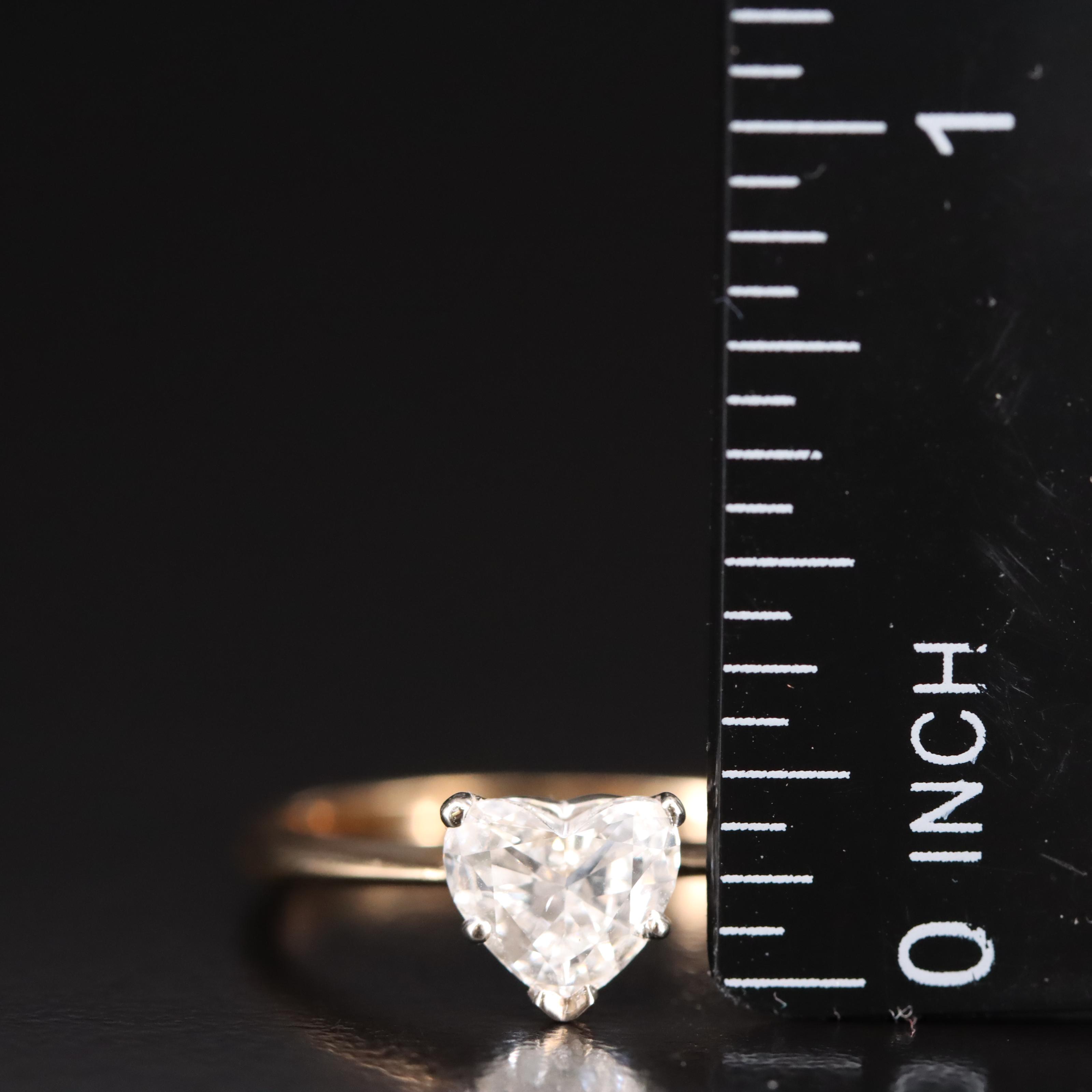 14K 0.72 CT Diamond Heart Solitaire Ring | EBTH