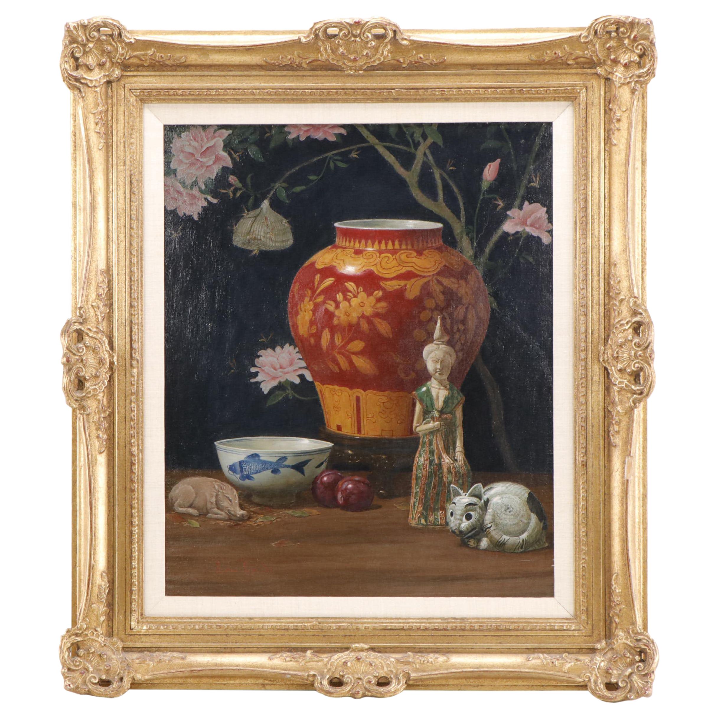 Raphael Ralph Soh Still Life Oil Painting "Chinese Fortune" | EBTH