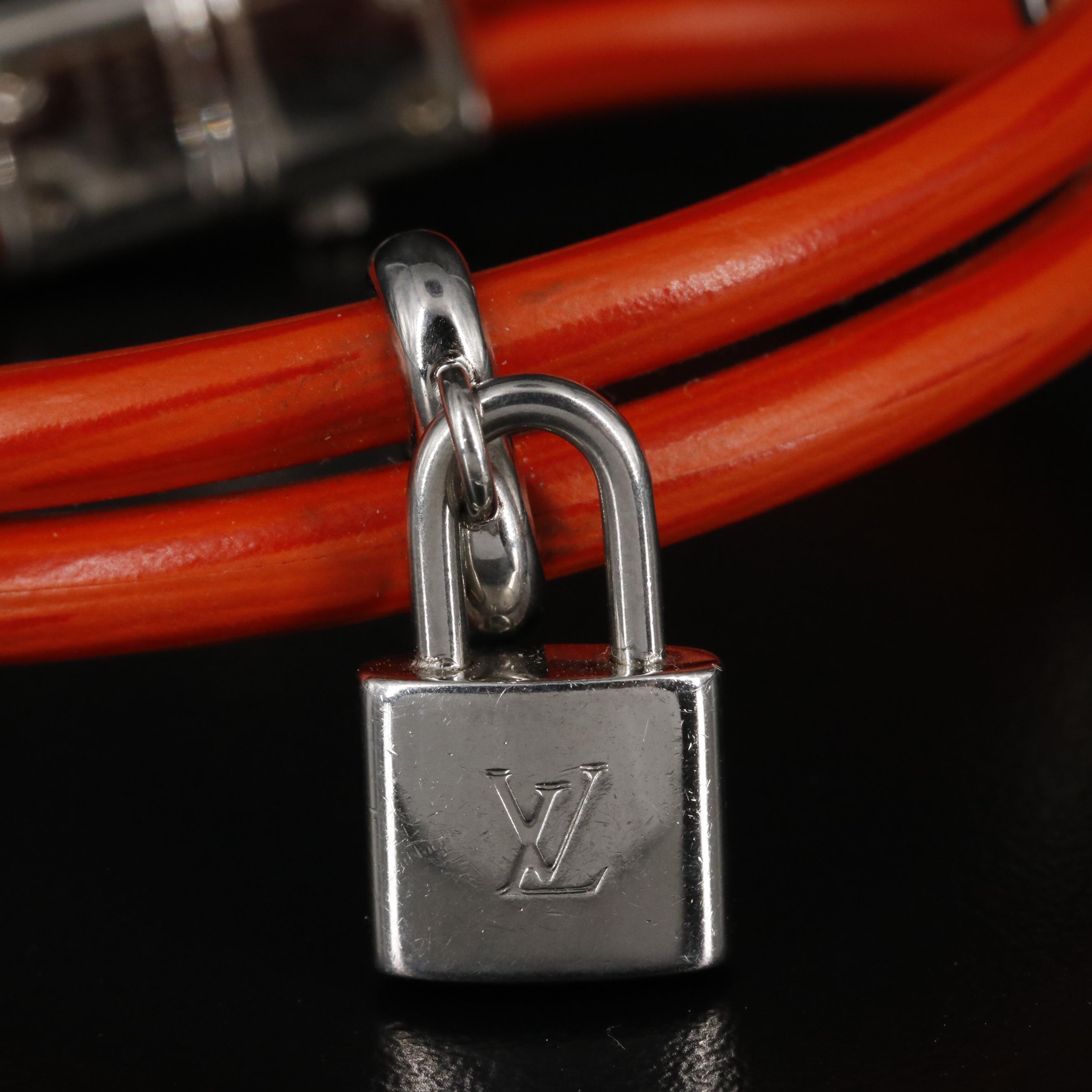 Louis Vuitton Orange Leather Locket Charm Bracelet With Box ...