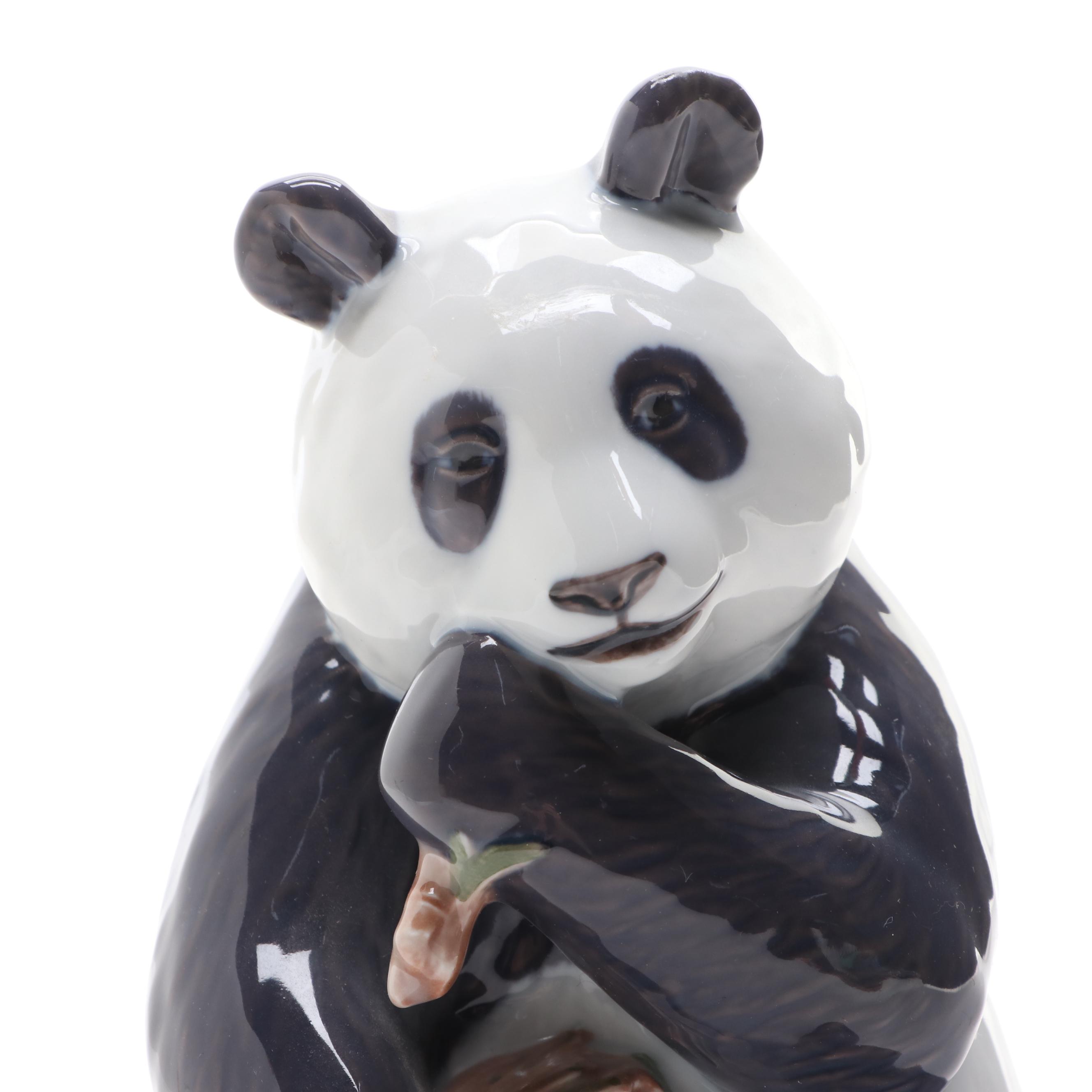Royal Copenhagen "Panda Eating" Porcelain Figurine Designed by Allan ...