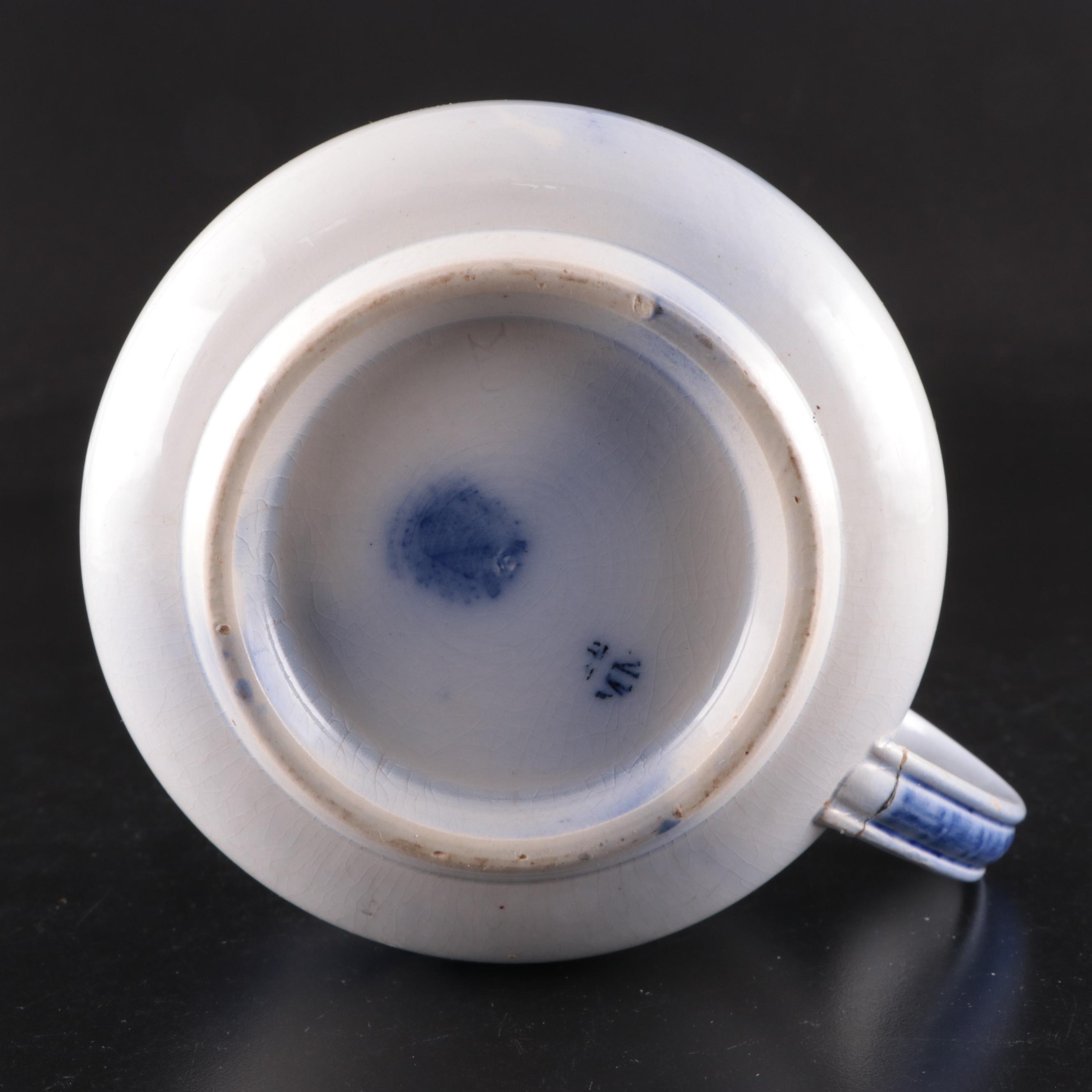 Henry Alcock Flow Blue Creamer and Sugar with More Earthenware Table ...