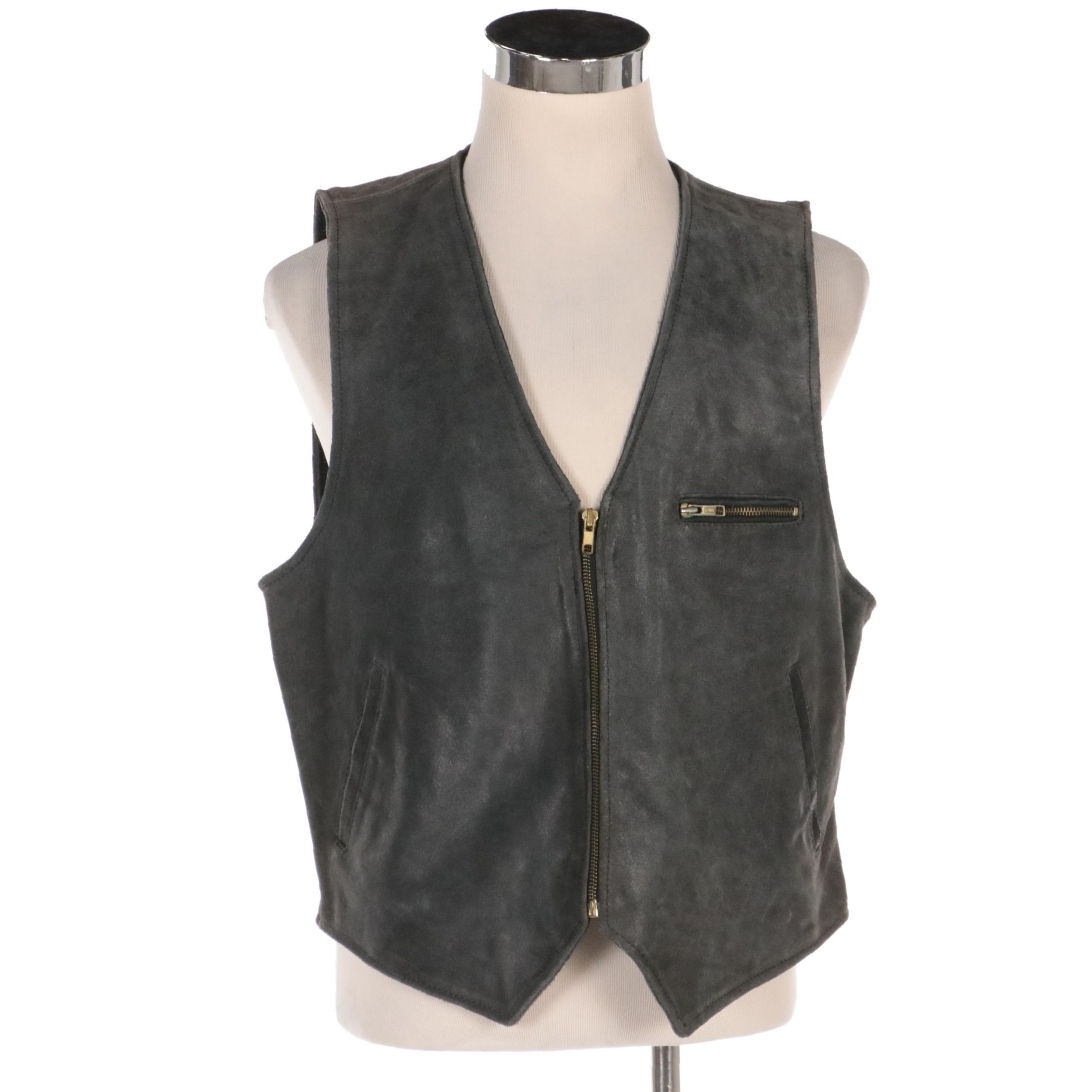 Men's First Genuine Leather Zip-Front Vest | EBTH