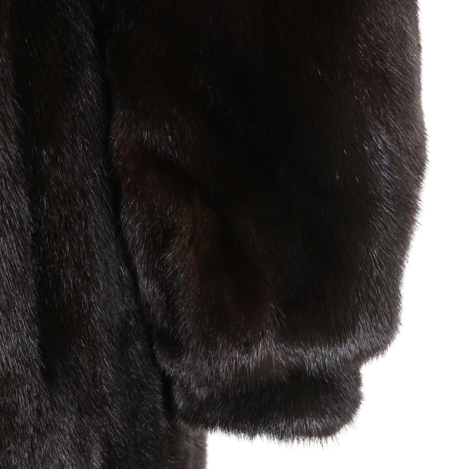 Peiser & Berk Mahogany Mink Fur Full Length Coat with Detachable Sash ...