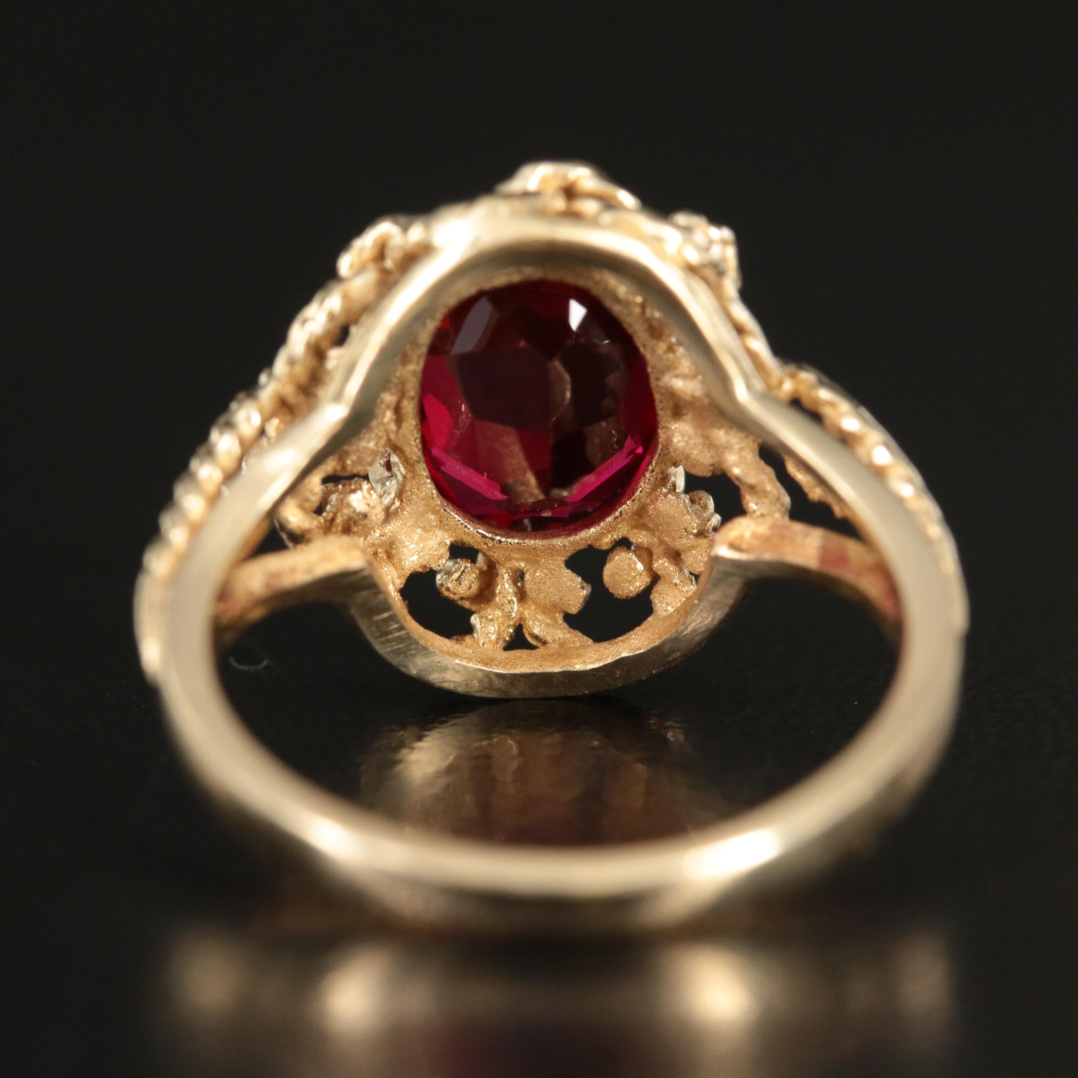 14K Ruby Ring with Rope Detail | EBTH