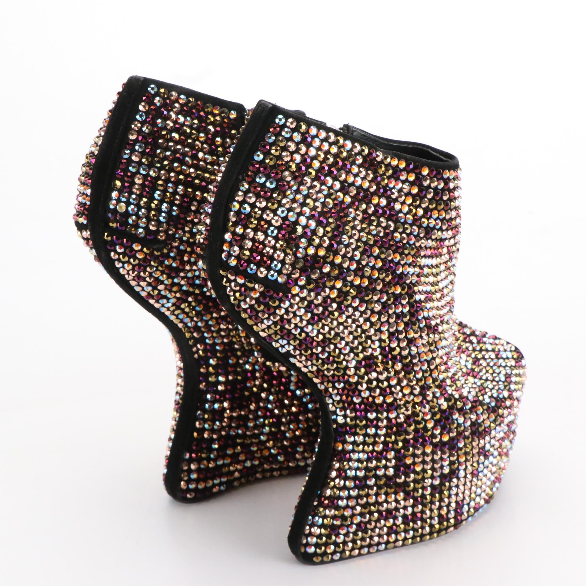 Giuseppe Zanotti Allover Rhinestone Embellished Heel-Less Platform ...