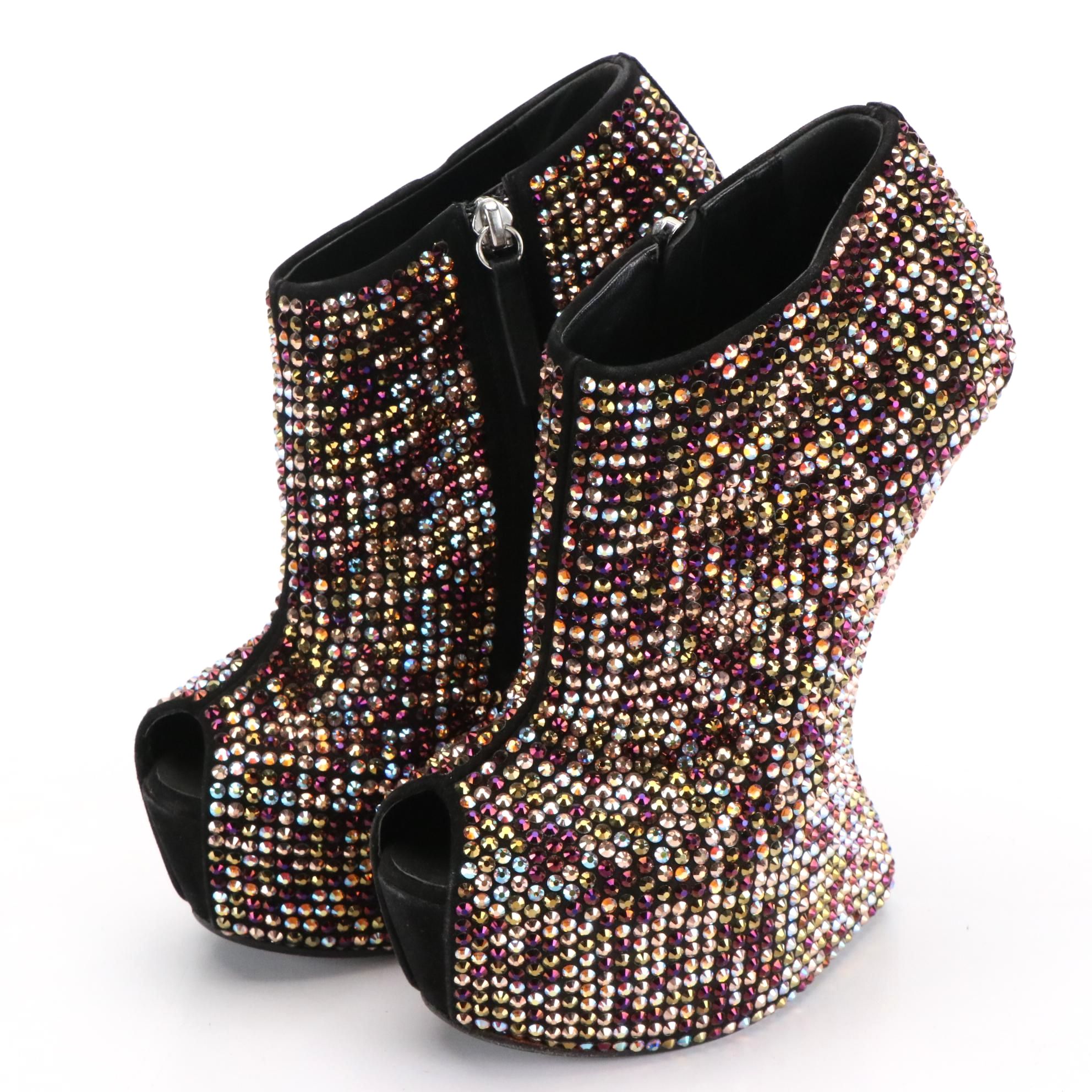Giuseppe Zanotti Allover Rhinestone Embellished Heel-Less Platform ...