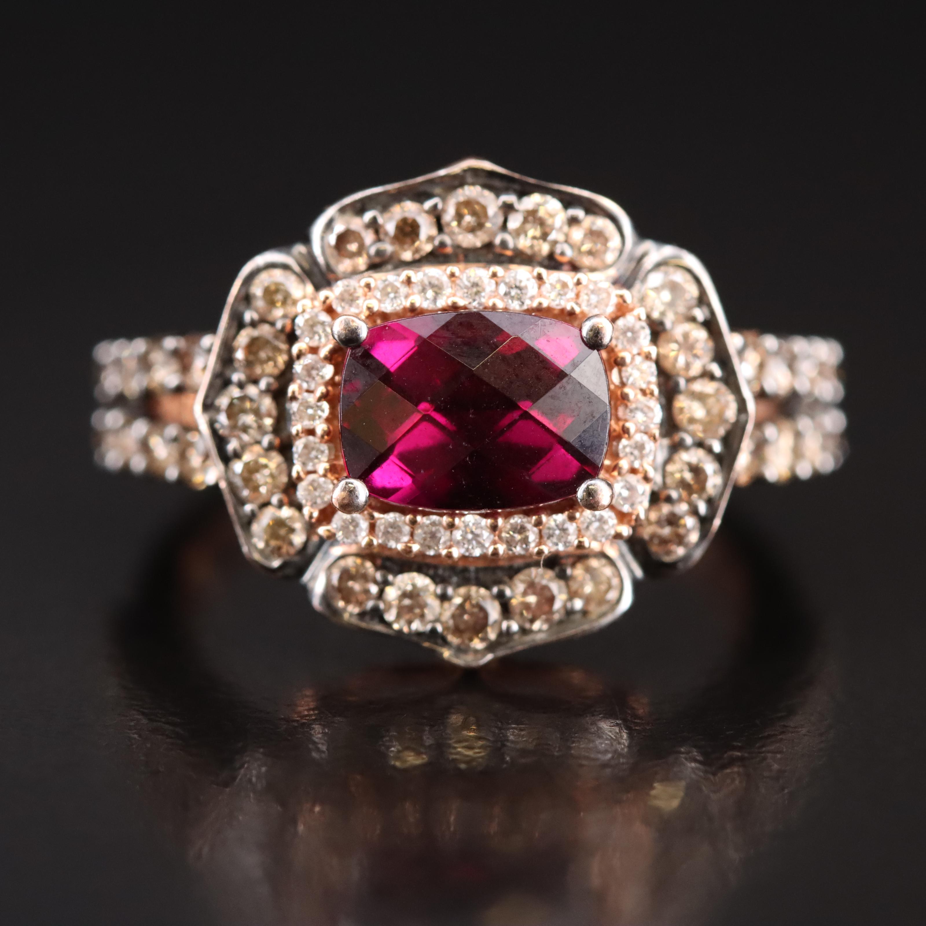 Le Vian 14K Rose Gold Rhodolite Garnet and 0.94 CTW Diamond Ring | EBTH