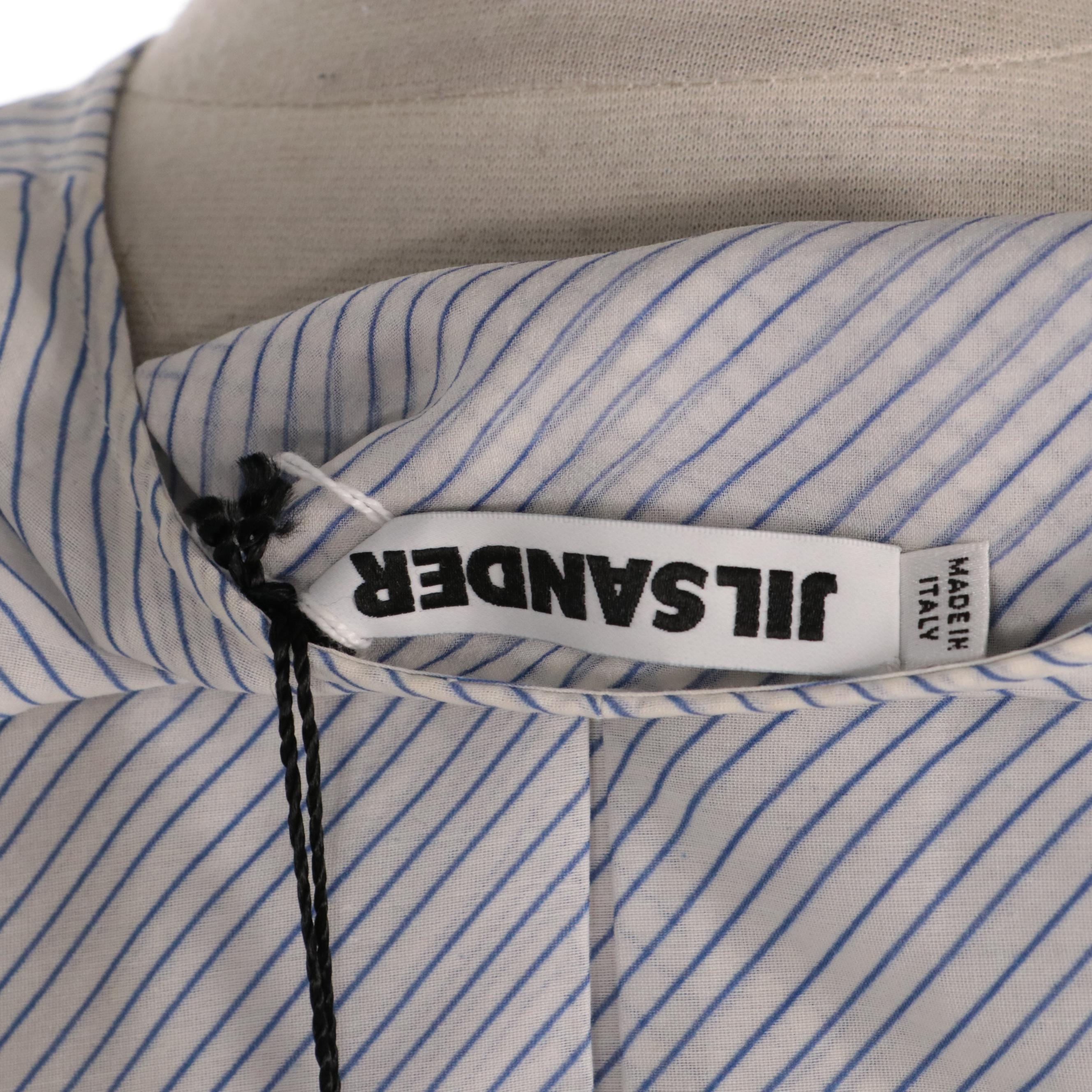 Jil Sander Striped V-Neck Surplice Sleeveless Midi Dress, With Tags | EBTH