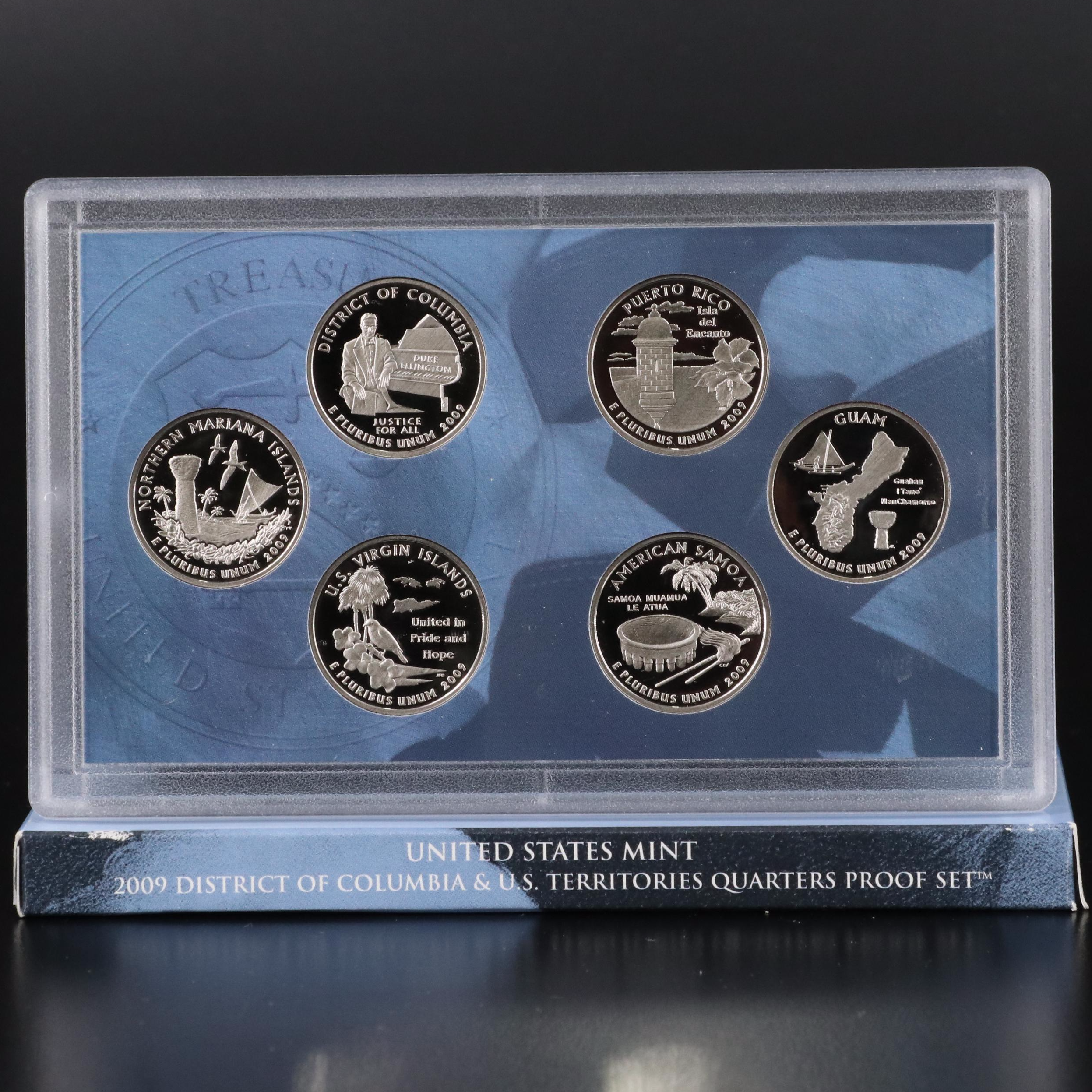 Five 2009 U.S. Mint U.S. Territories Quarters Proof Sets | EBTH