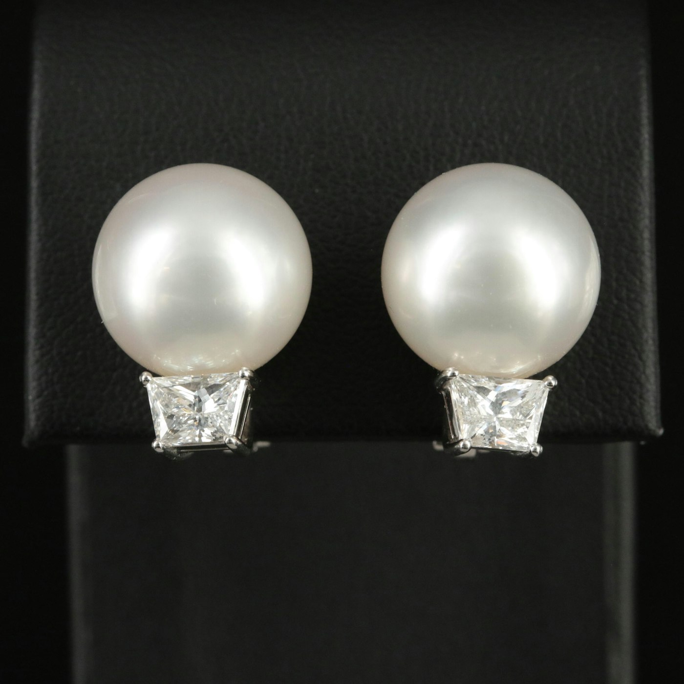 Platinum 14.00 MM Pearl and 1.62 CTW Diamond Earrings with 18K Accents ... Platinum 14.00 MM Pearl and 1.62 CTW Diamond Earrings with 18K Accents ...