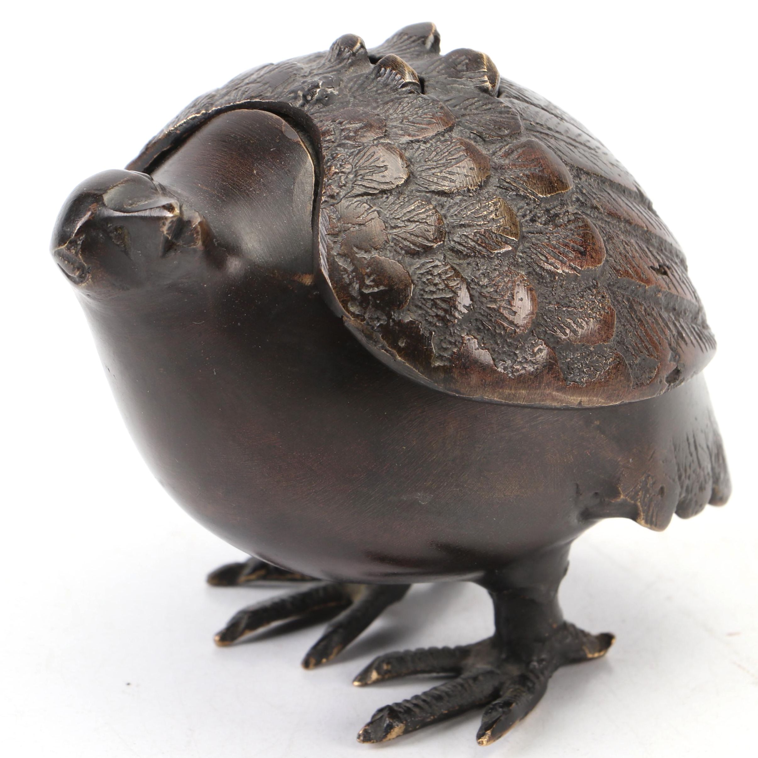 Japanese Quail Bird Bronze Censer | EBTH