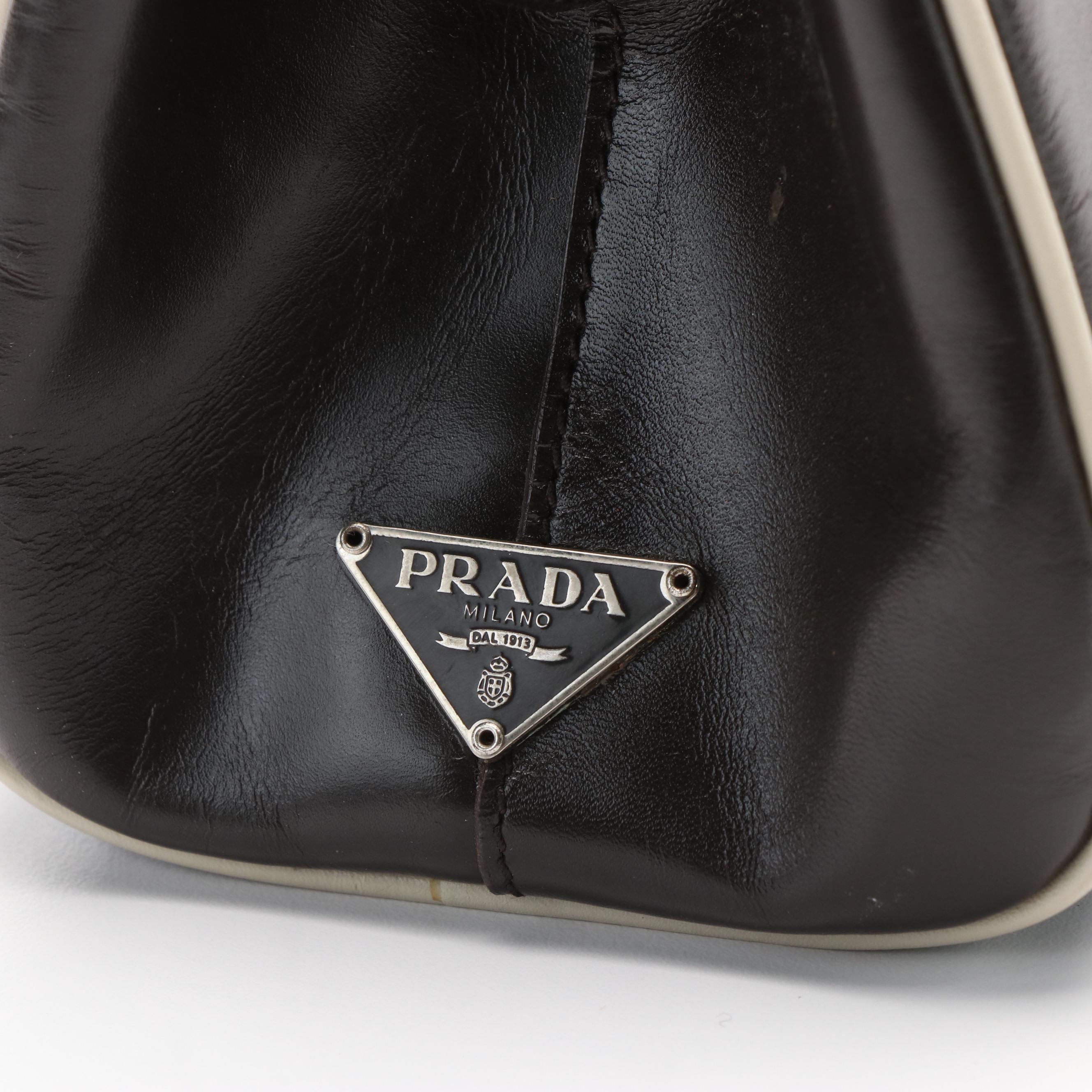 Prada Box Frame Leather Kiss Lock Handbag | EBTH