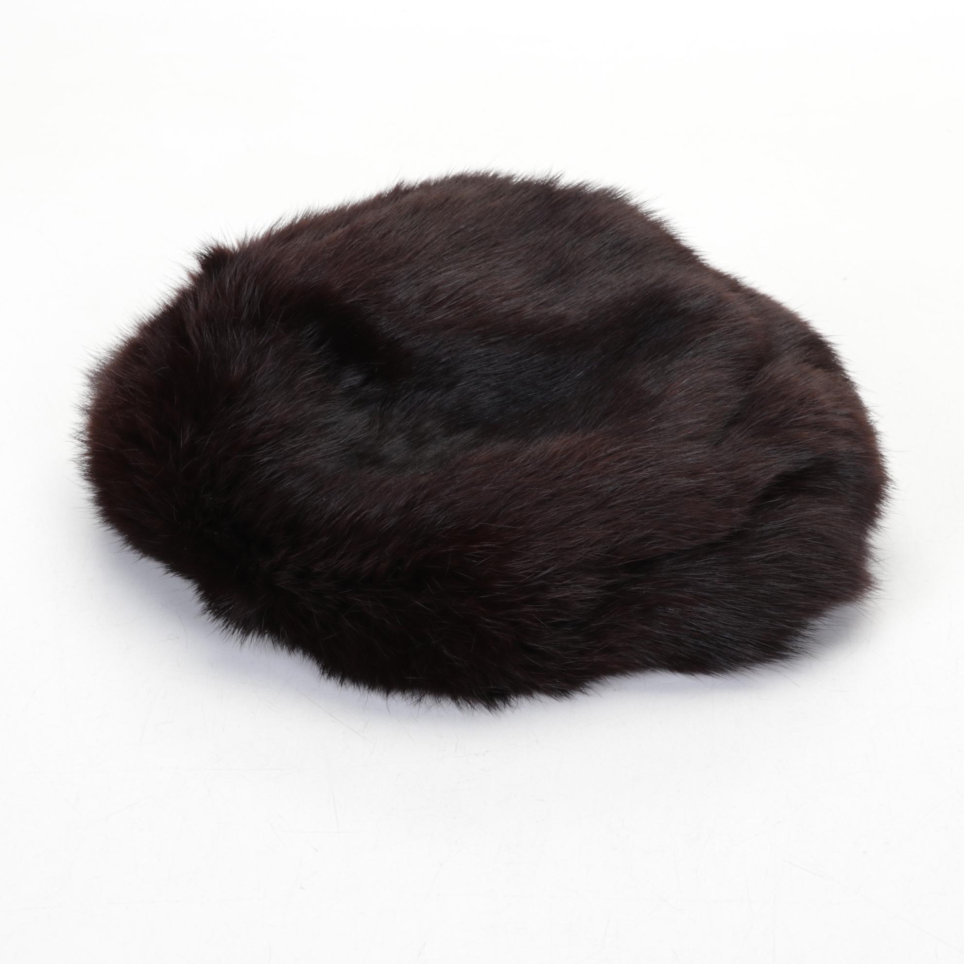 Dark Auburn Sable Hat With Satin Lining In Hatbox | EBTH