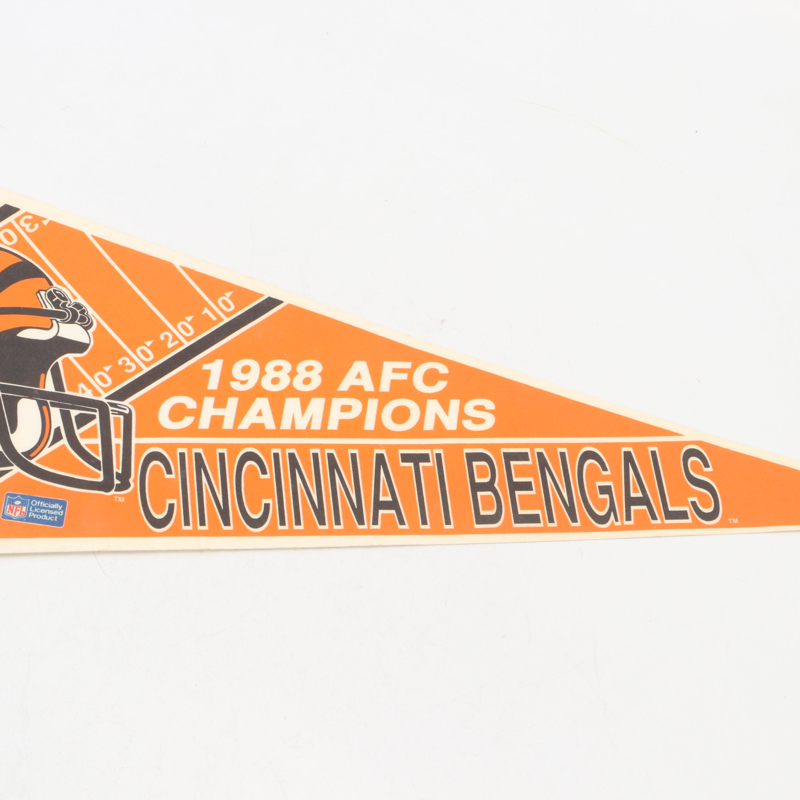 Cincinnati Bengals and 1990 World Series Cincinnati Reds Felt Pennants ...