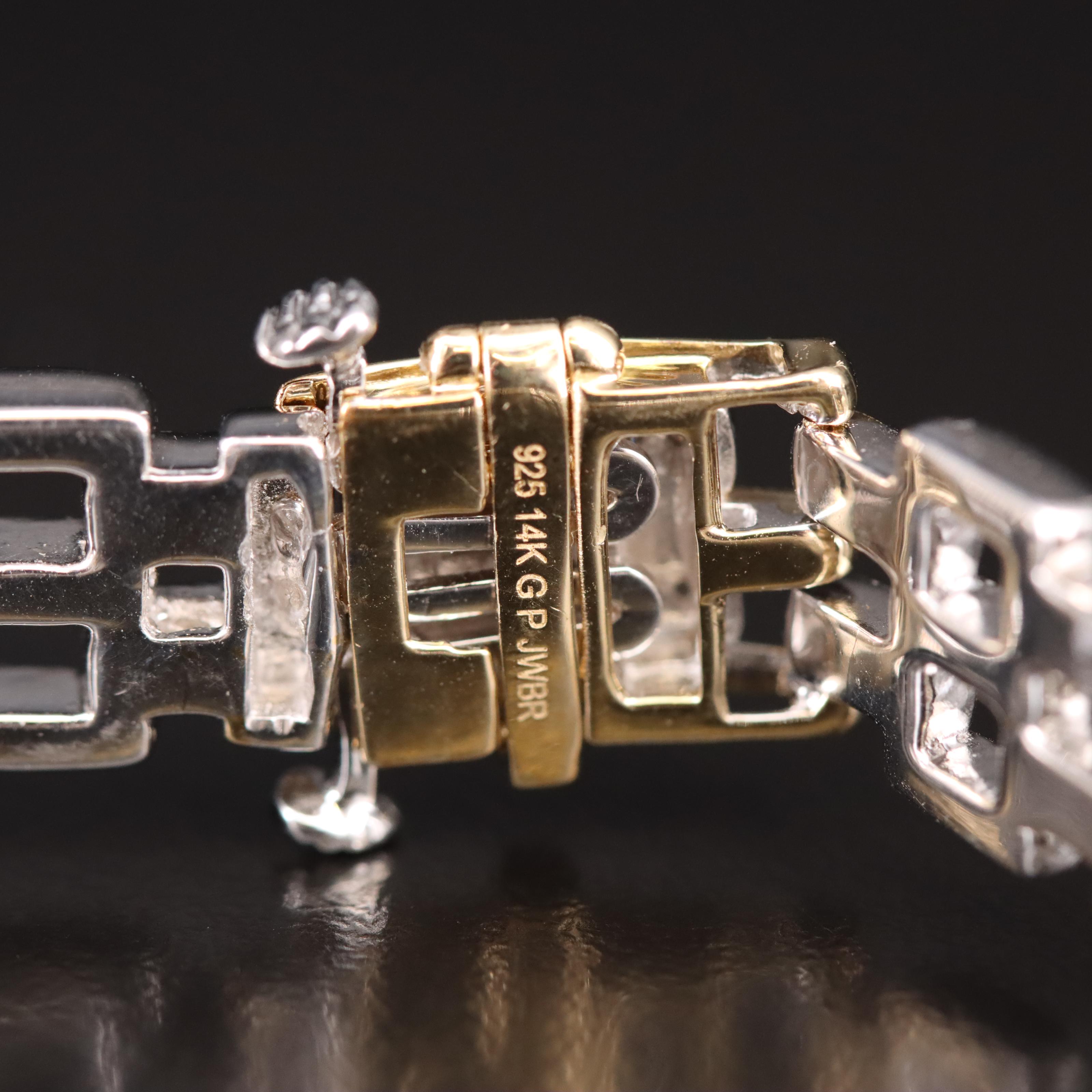 Sterling Diamond Panther Link Bracelet | Everything But The House