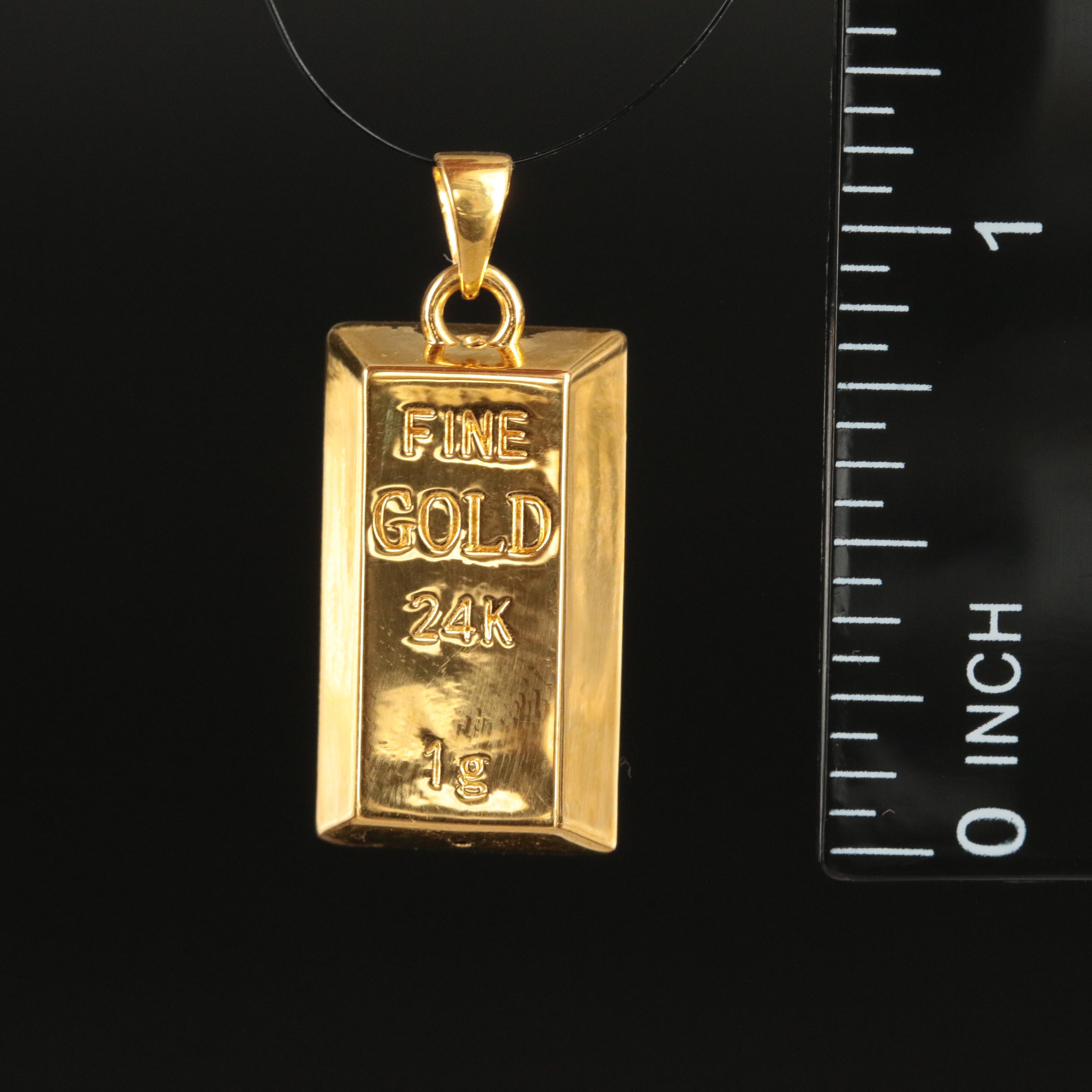 24K Dragon Replica Ingot Pendant | EBTH