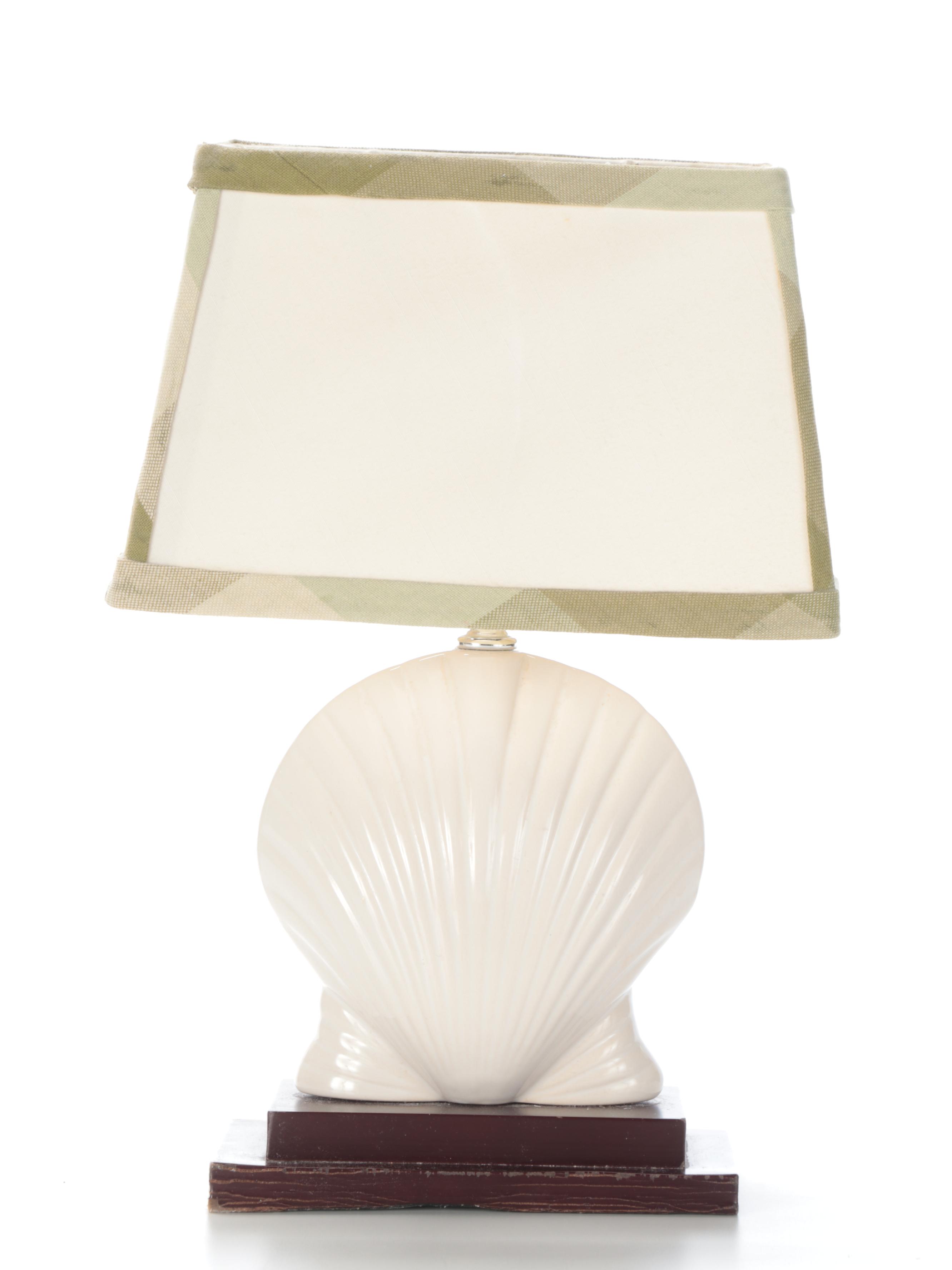 Ceramic Clam Table Lamp, Side Table, Murex Shell, Starfish and Clam ...