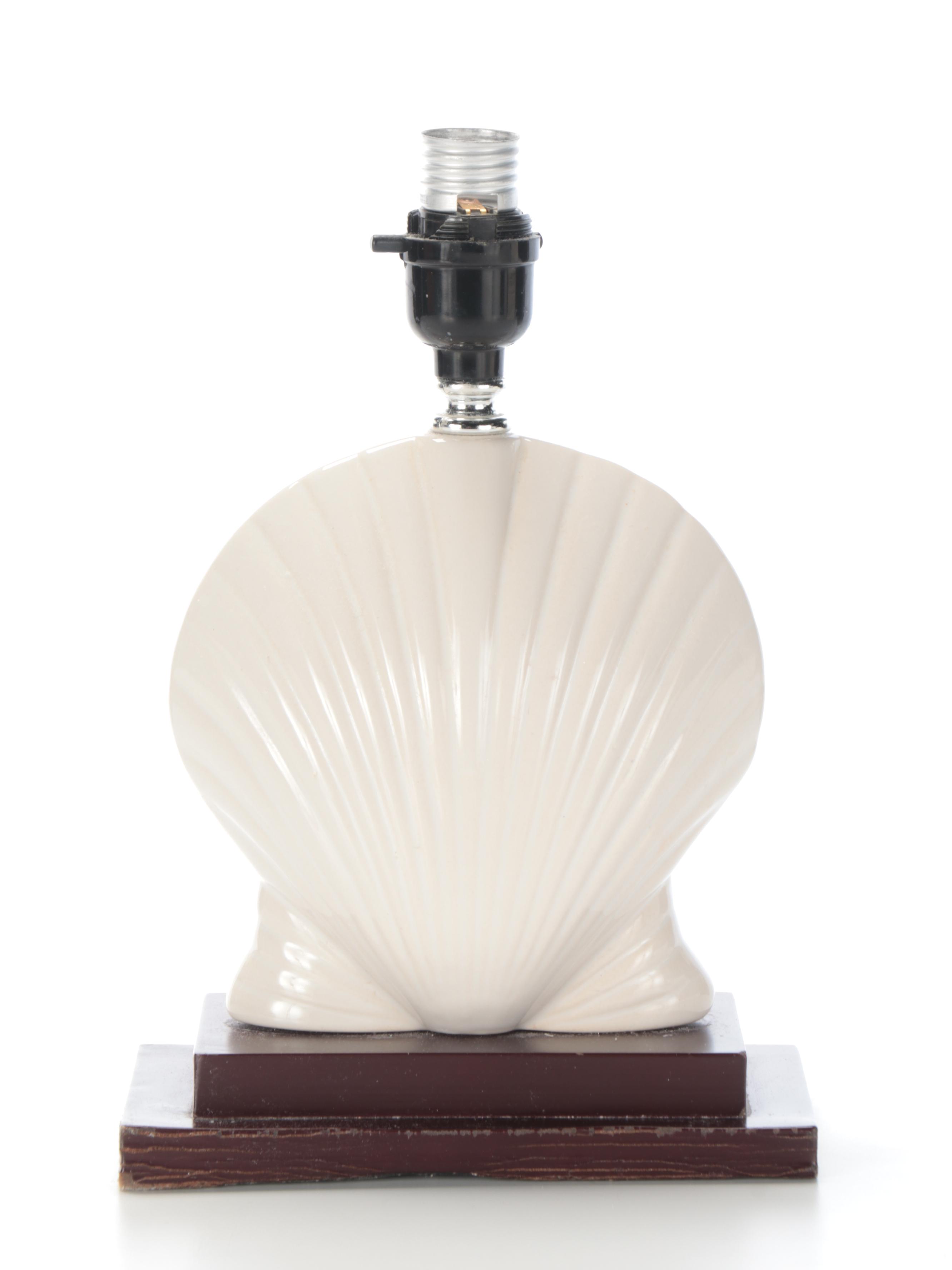 Ceramic Clam Table Lamp, Side Table, Murex Shell, Starfish and Clam ...