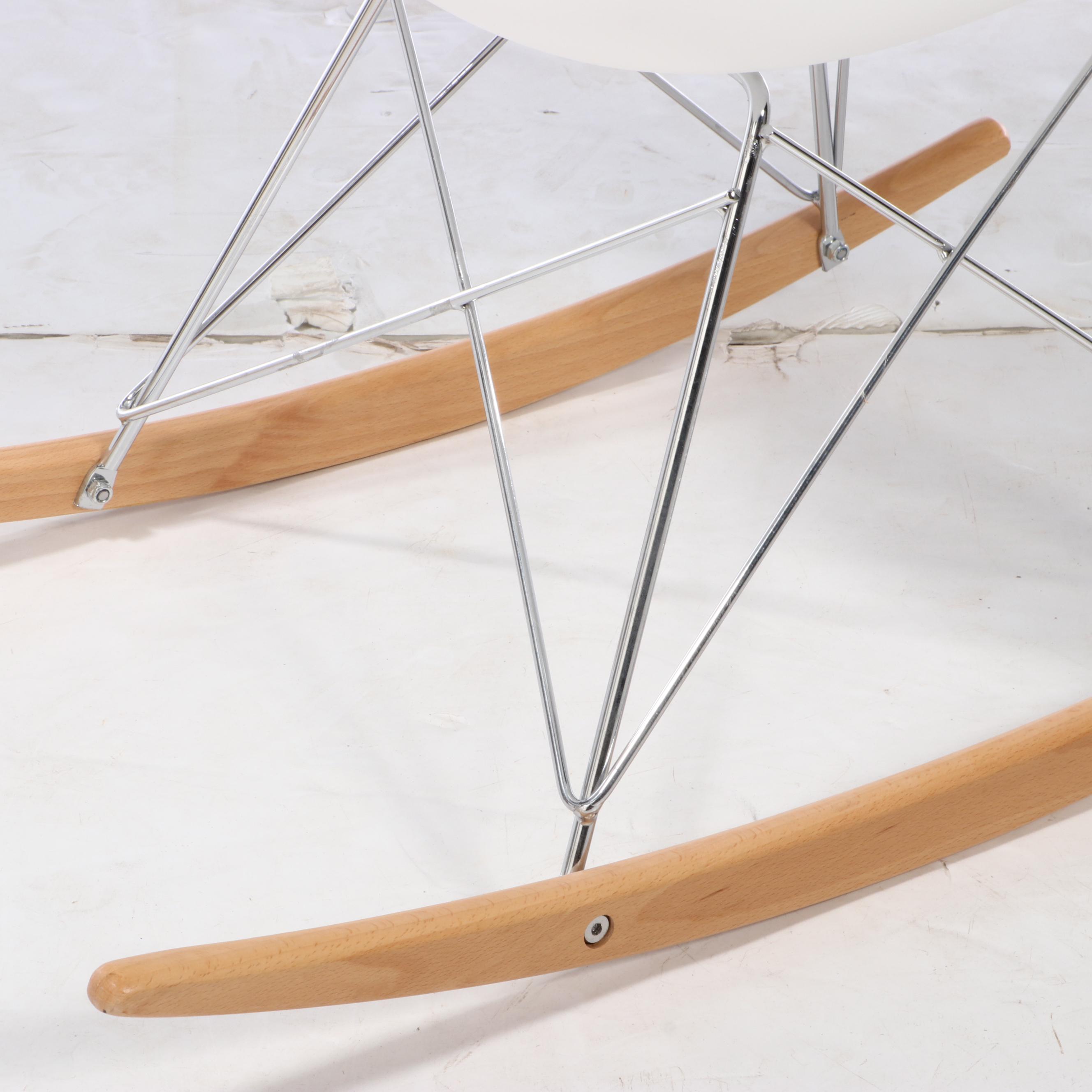 Polypropylene, Chromed Steel, and Beech Shell Rocker, Manner of Eames ...