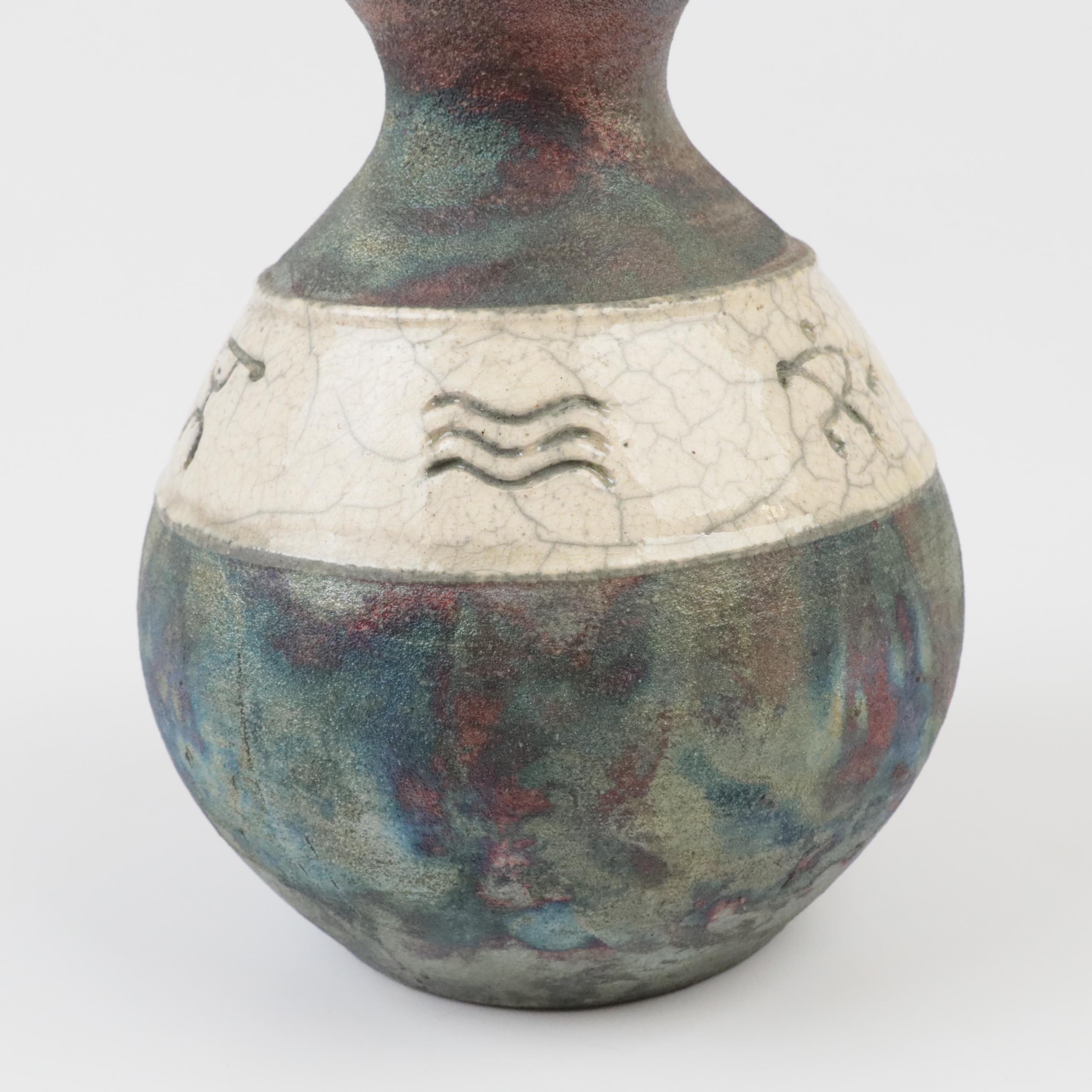 Christopher Matti Raku Art Pottery Vase & Roddy Brownlee Reed Bowl | EBTH