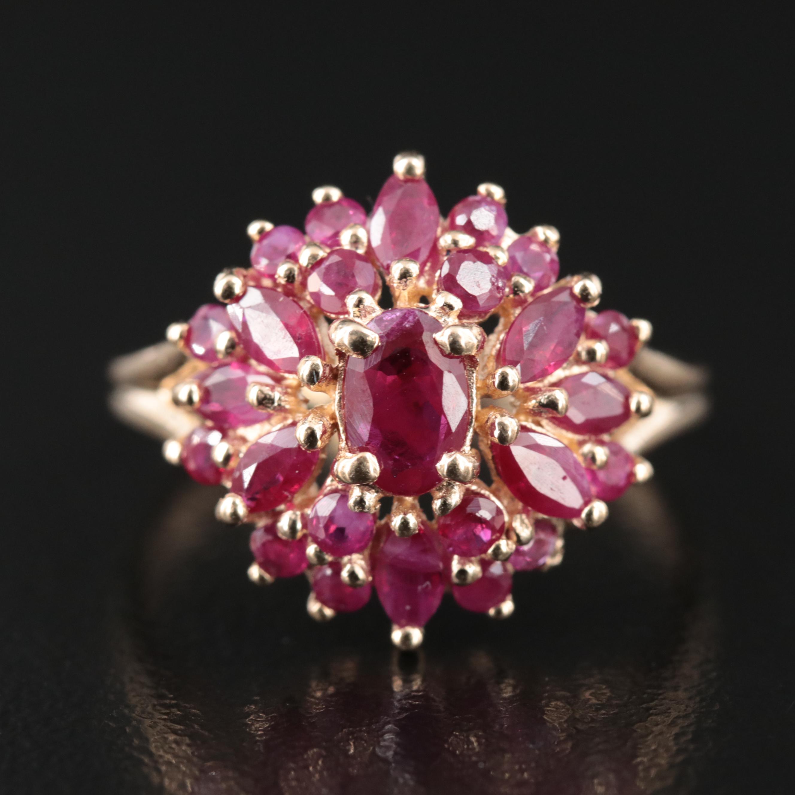 10K Ruby Cluster Ring | EBTH