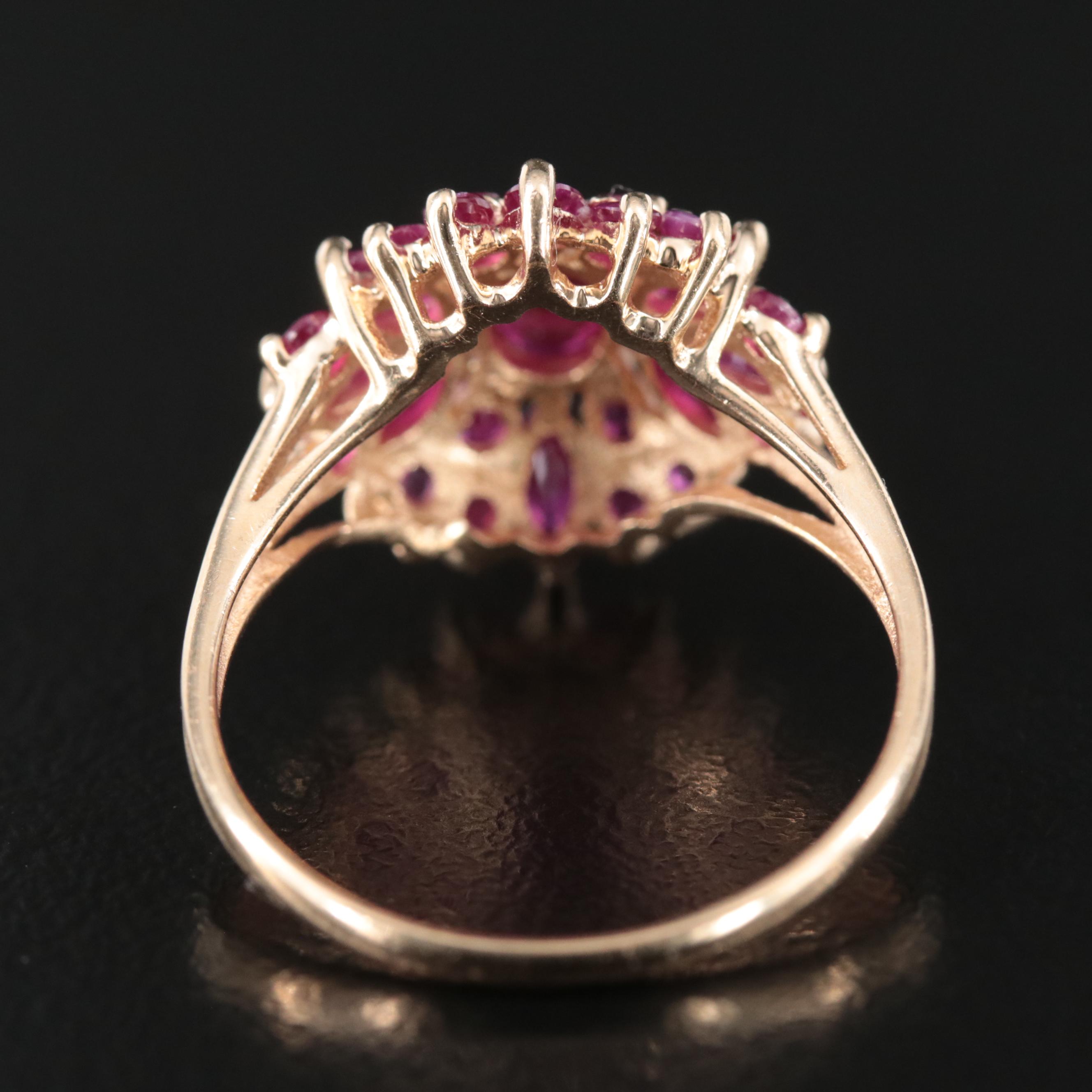 10K Ruby Cluster Ring | EBTH