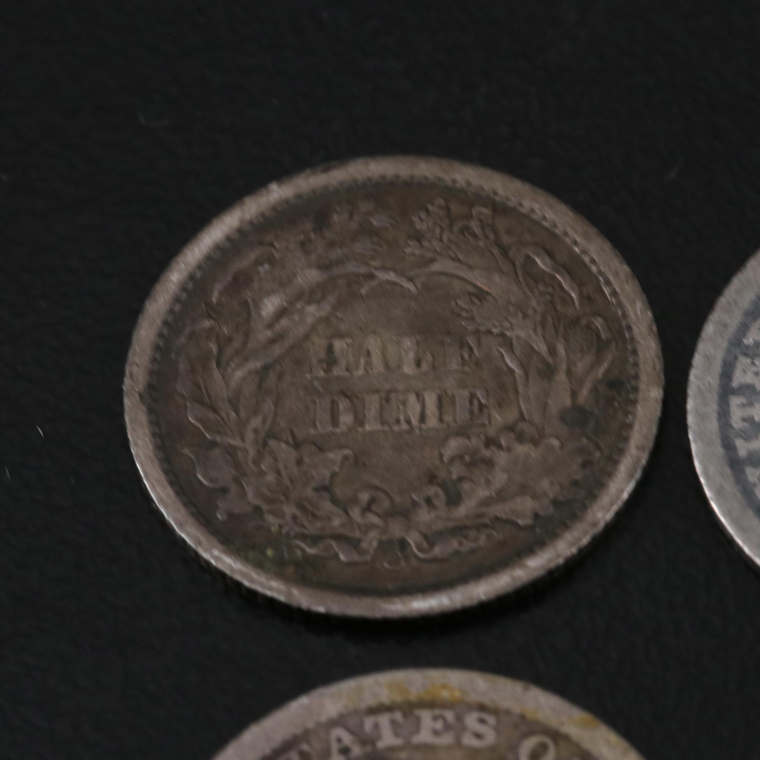 Group of Four United States Liberty Seated Half Dimes | EBTH