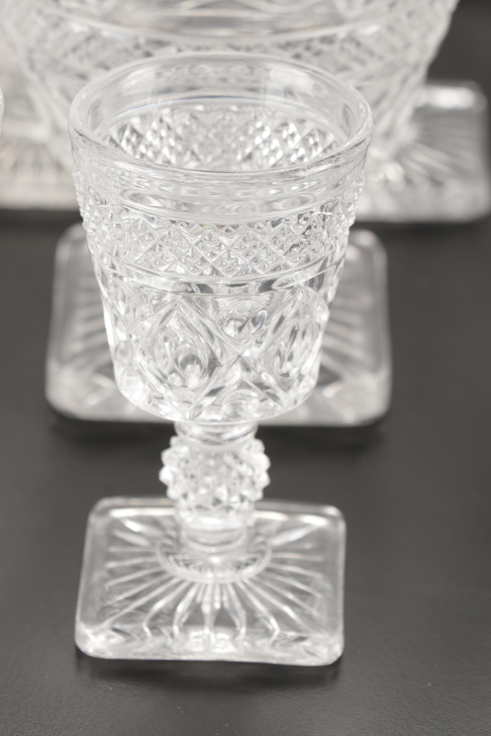 Imperial Glass "Cape Cod Clear" Stemware and Decanter with Sterling ...