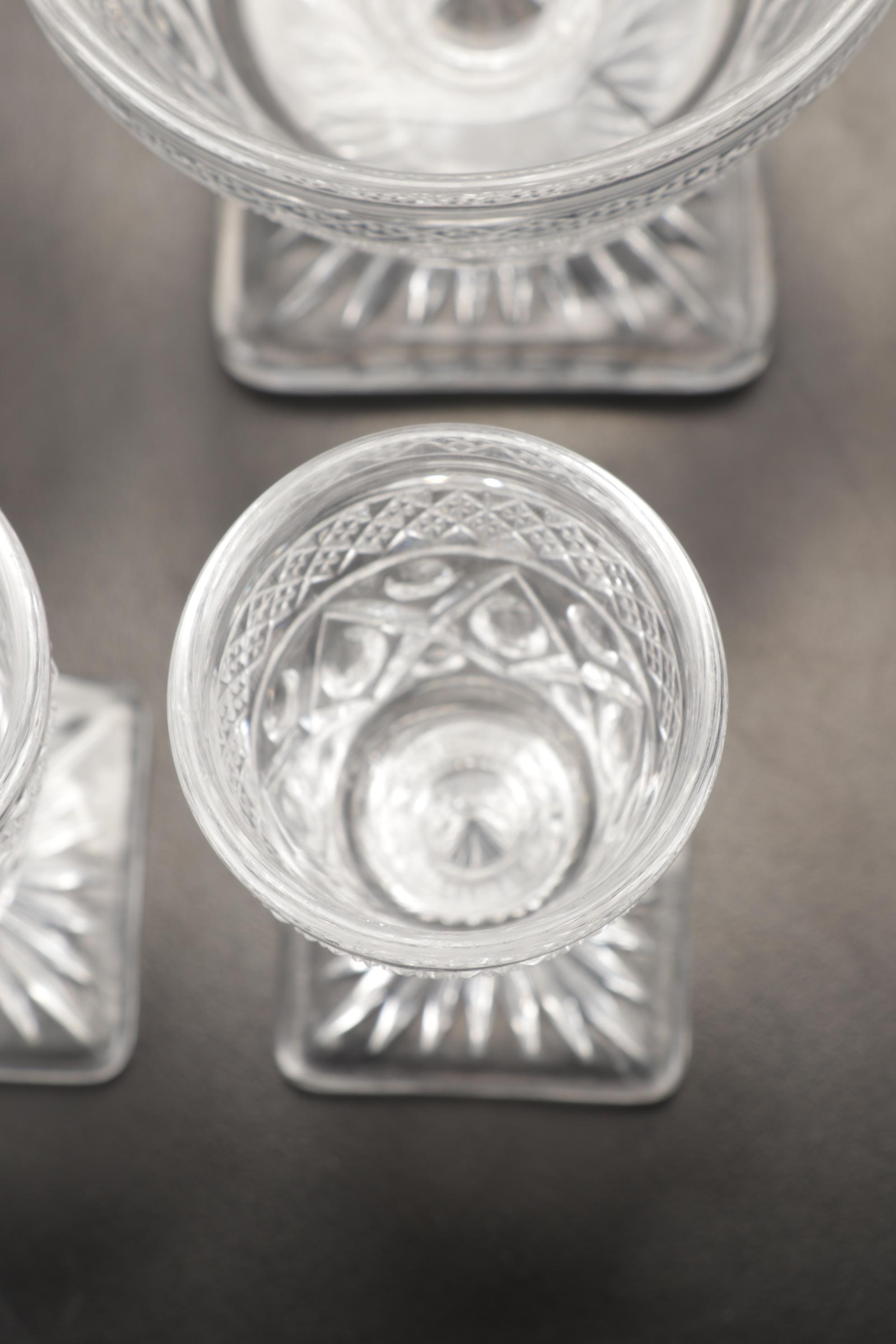 Imperial Glass "Cape Cod Clear" Stemware and Decanter with Sterling ...