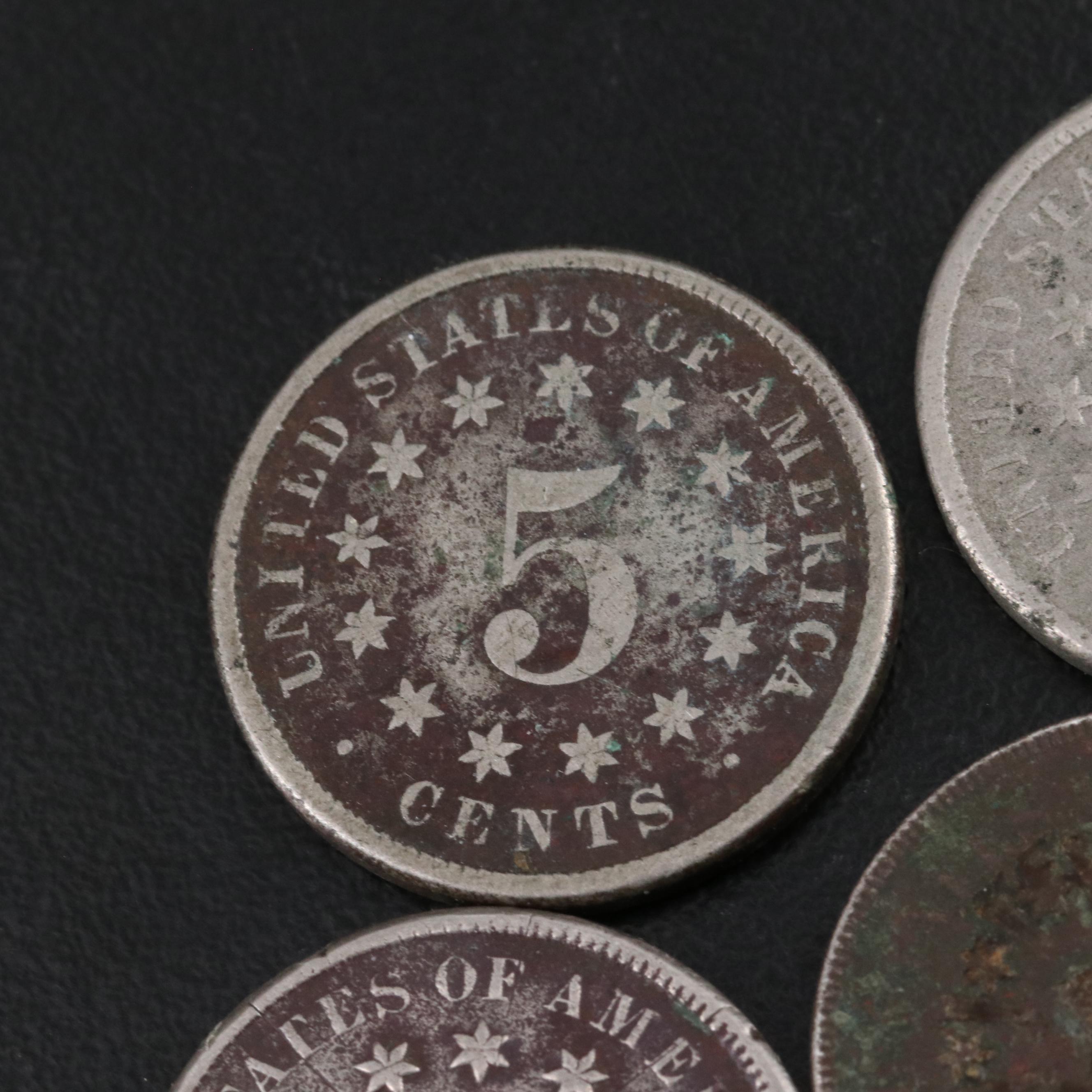 Group of Five U.S. Shield Nickels | EBTH