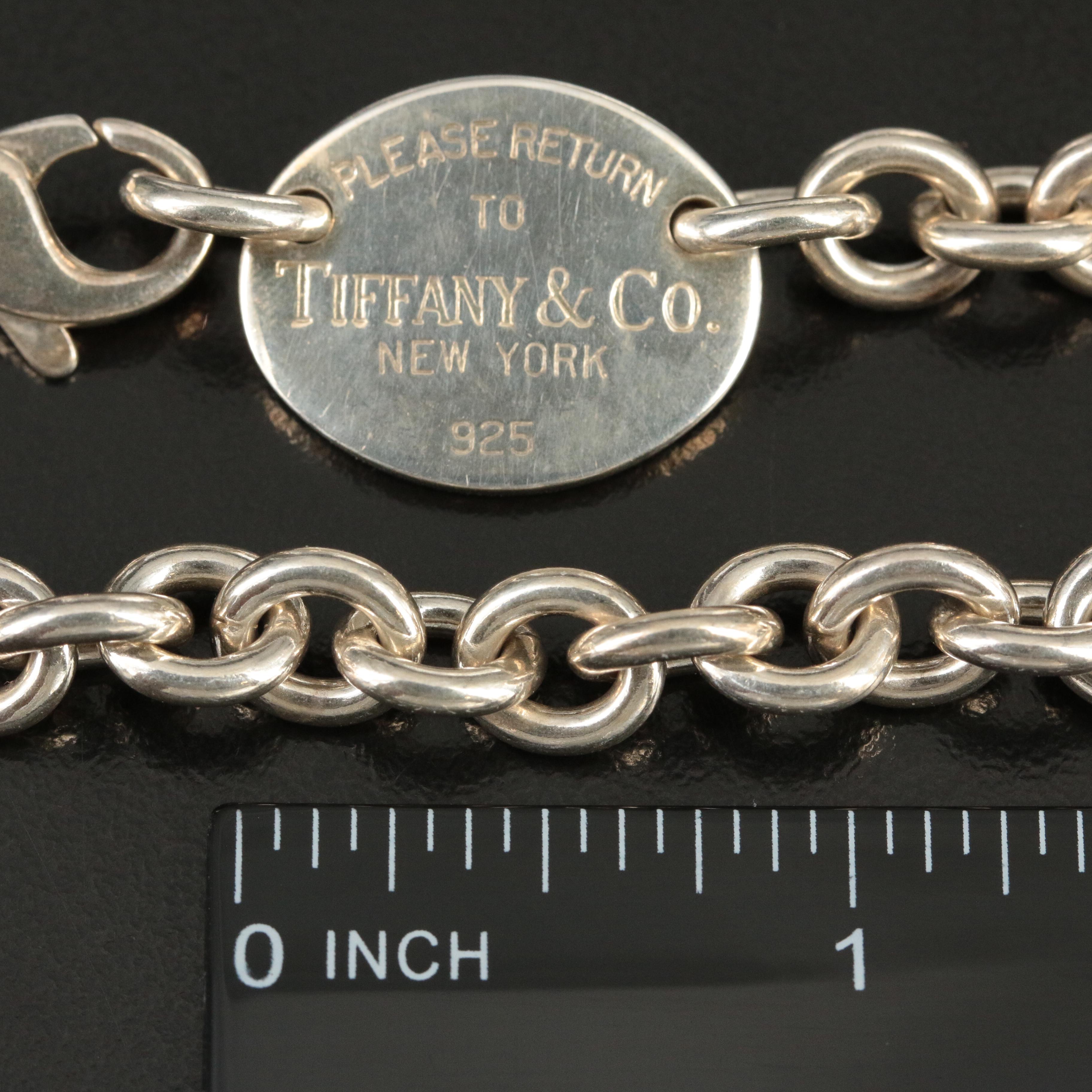 Tiffany & Co. "Please Return to Tiffany" Sterling Oval Tag Necklace | EBTH
