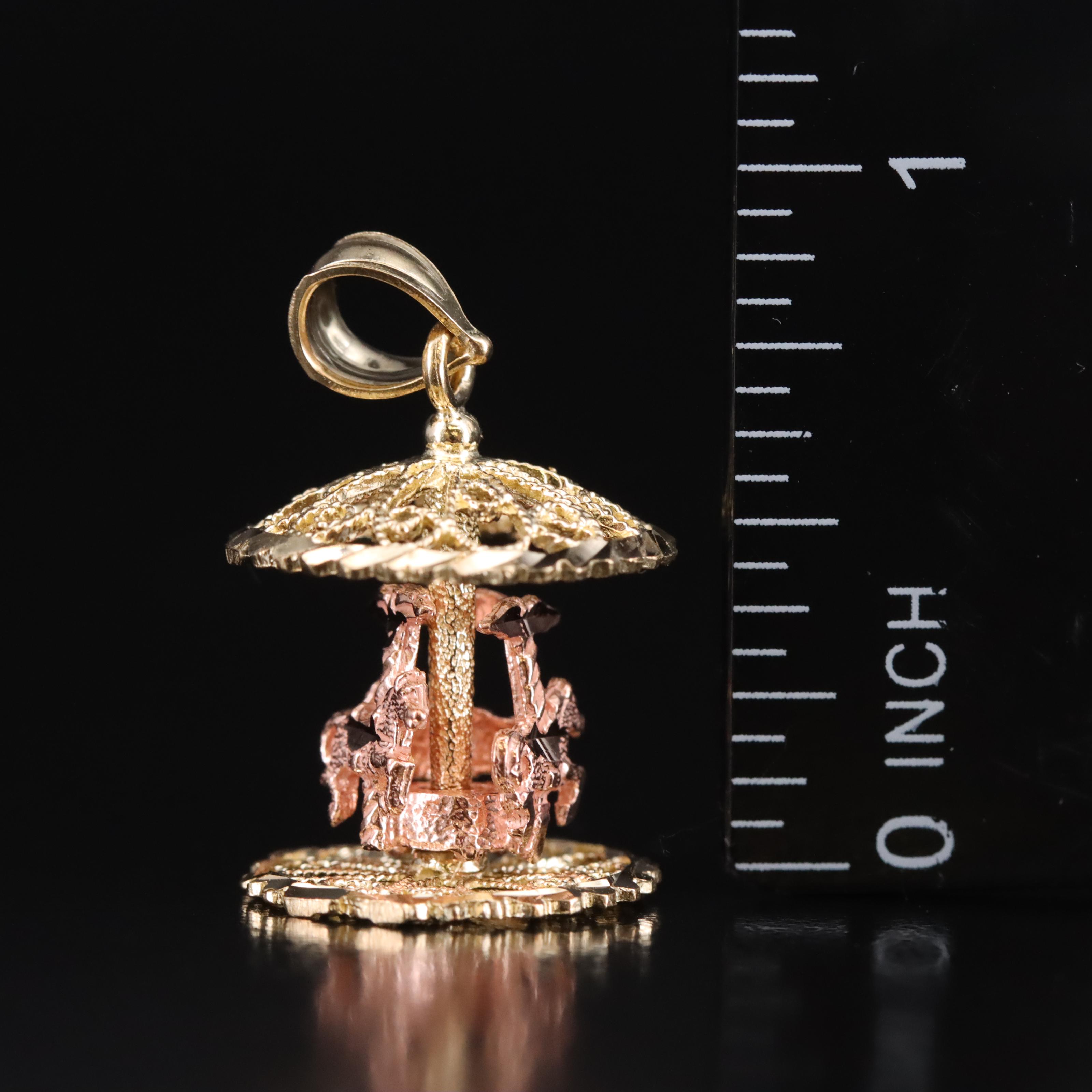 10K Articulated Carousel Pendant with Rose Gold Accent | EBTH