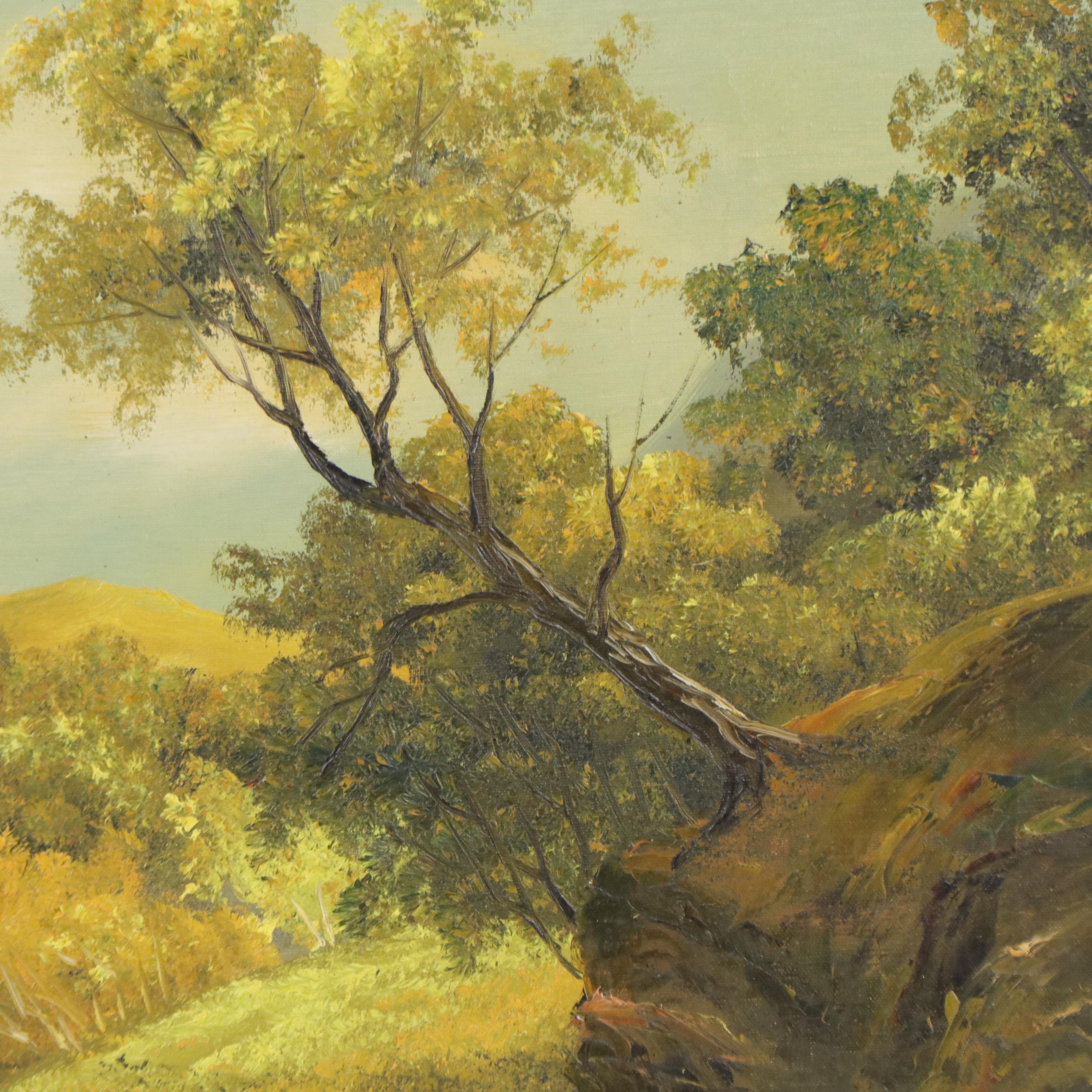 John Reynaud Idyllic Landscape Oil Painting | EBTH