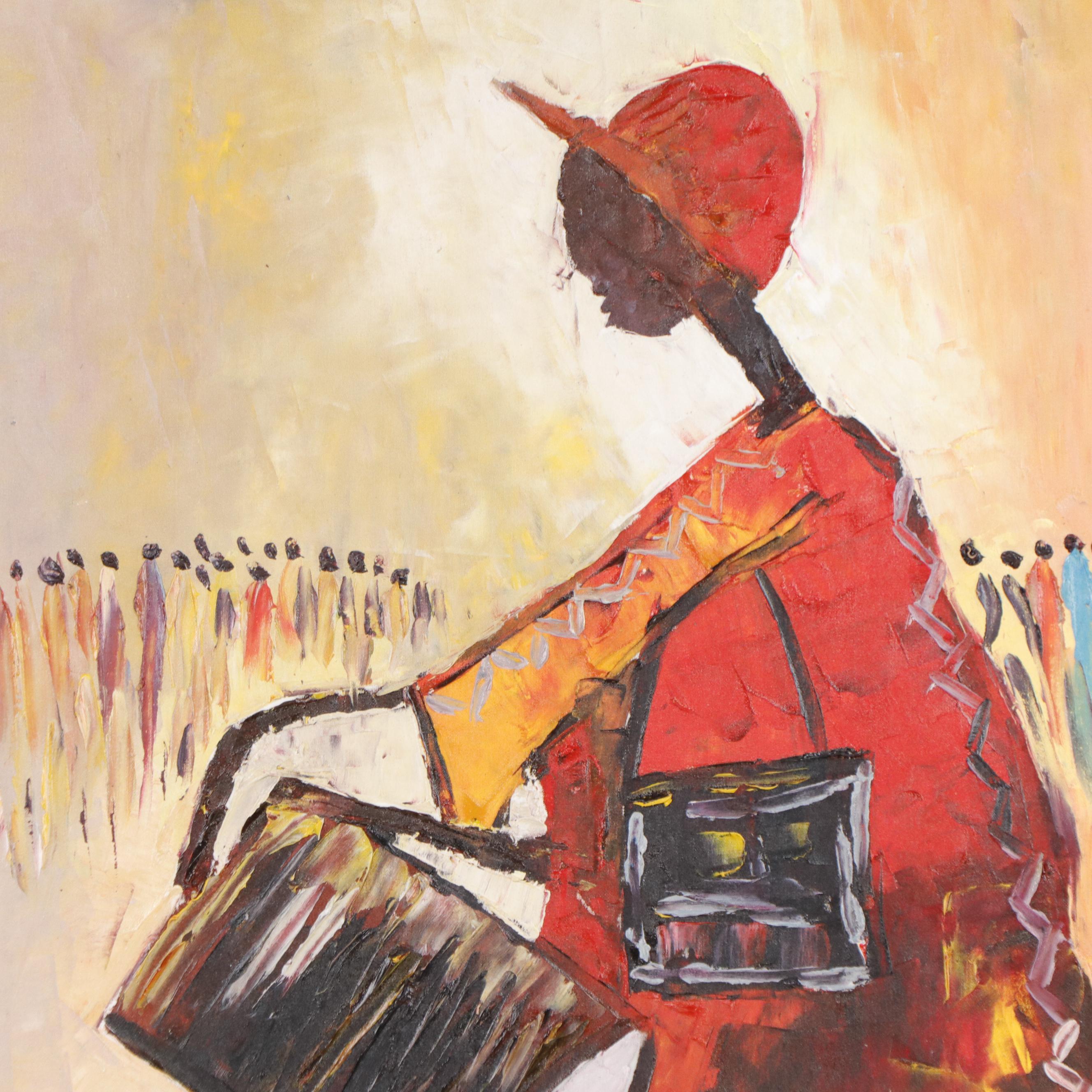 Bayo Ogundele Oil Painting "Sanding the Message," 2023 | EBTH