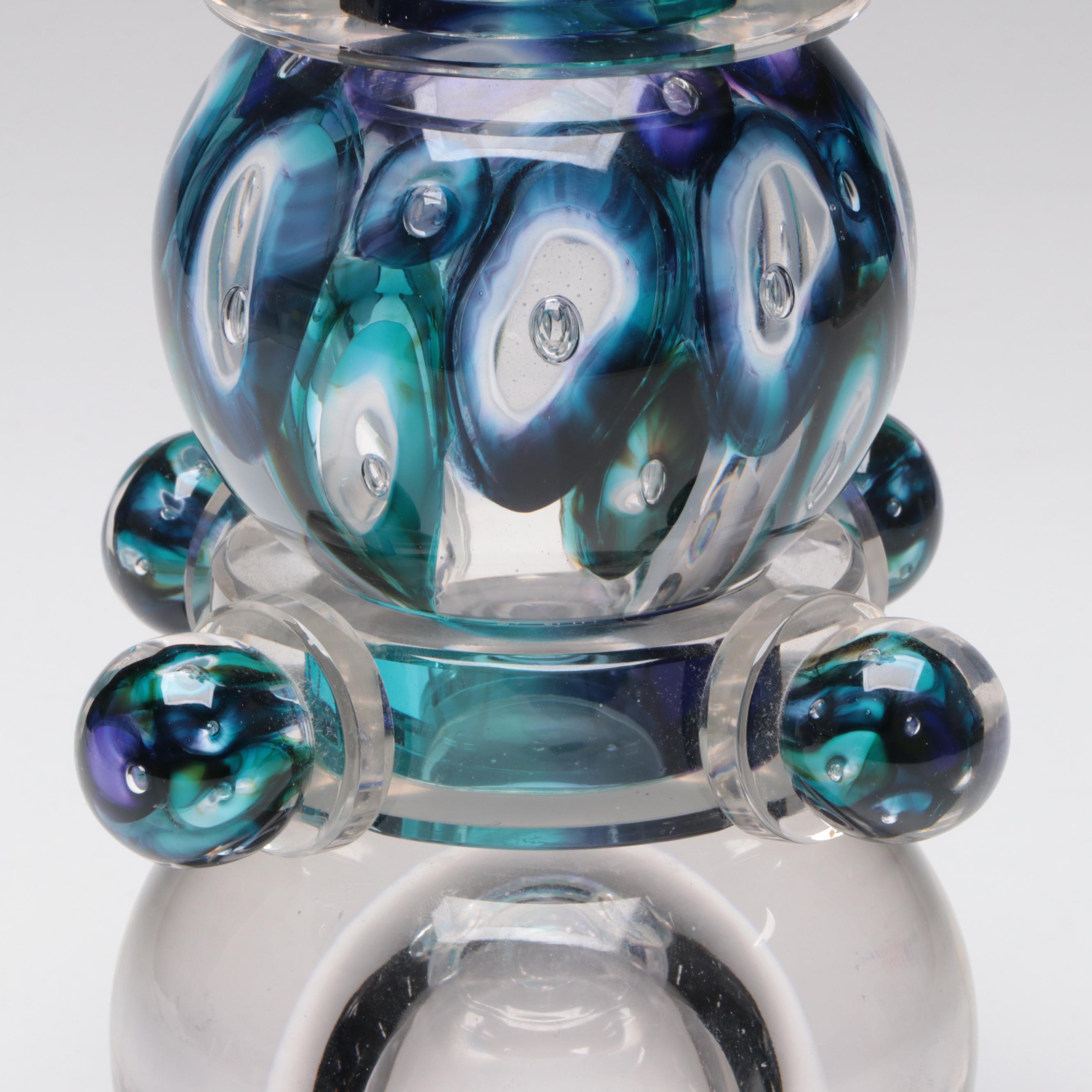 Signed Erikson Murrini Cane Art Glass Sculpture | EBTH