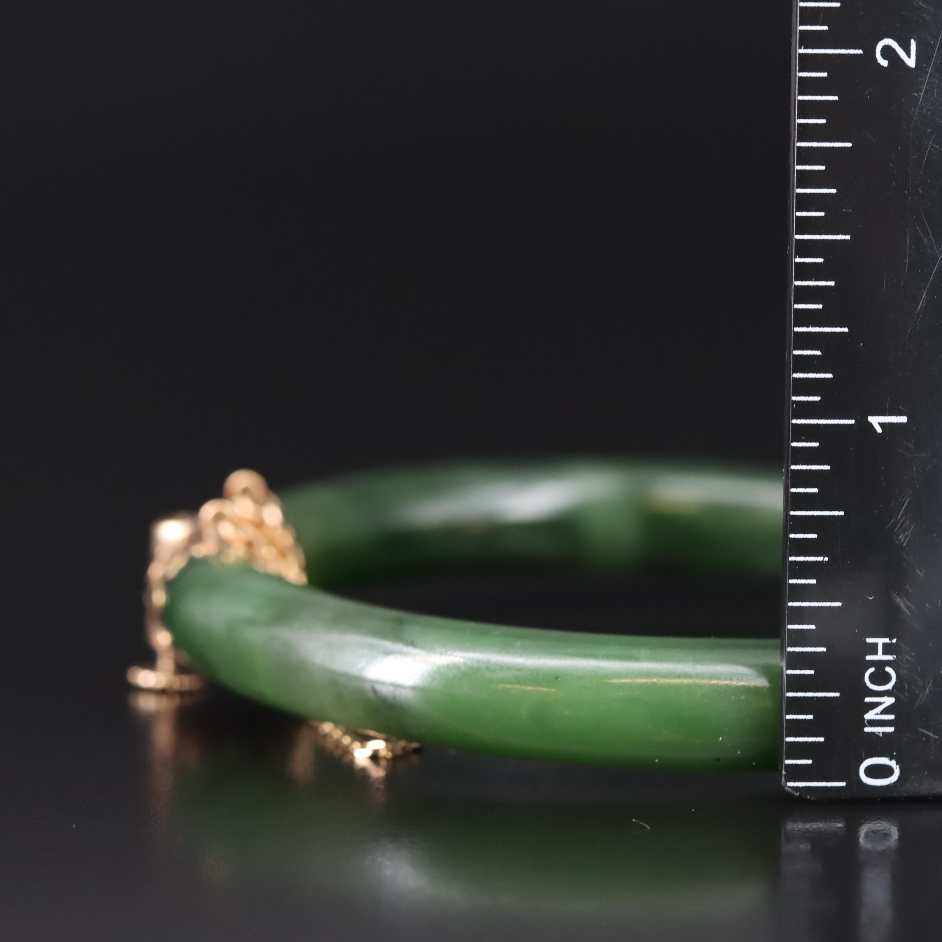14K Nephrite Hinged Bracelet | EBTH