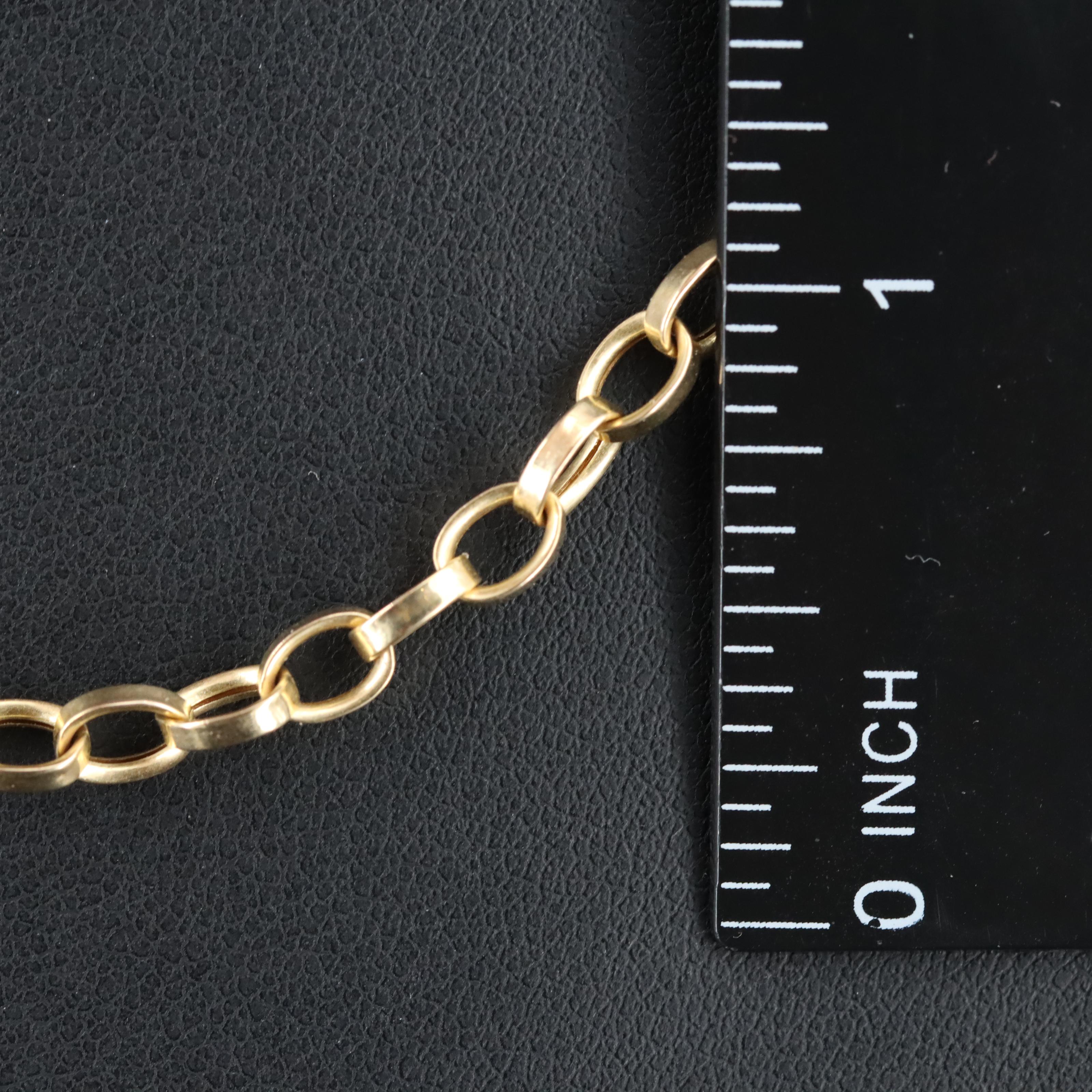 14K Oval Rolo Chain Necklace | EBTH