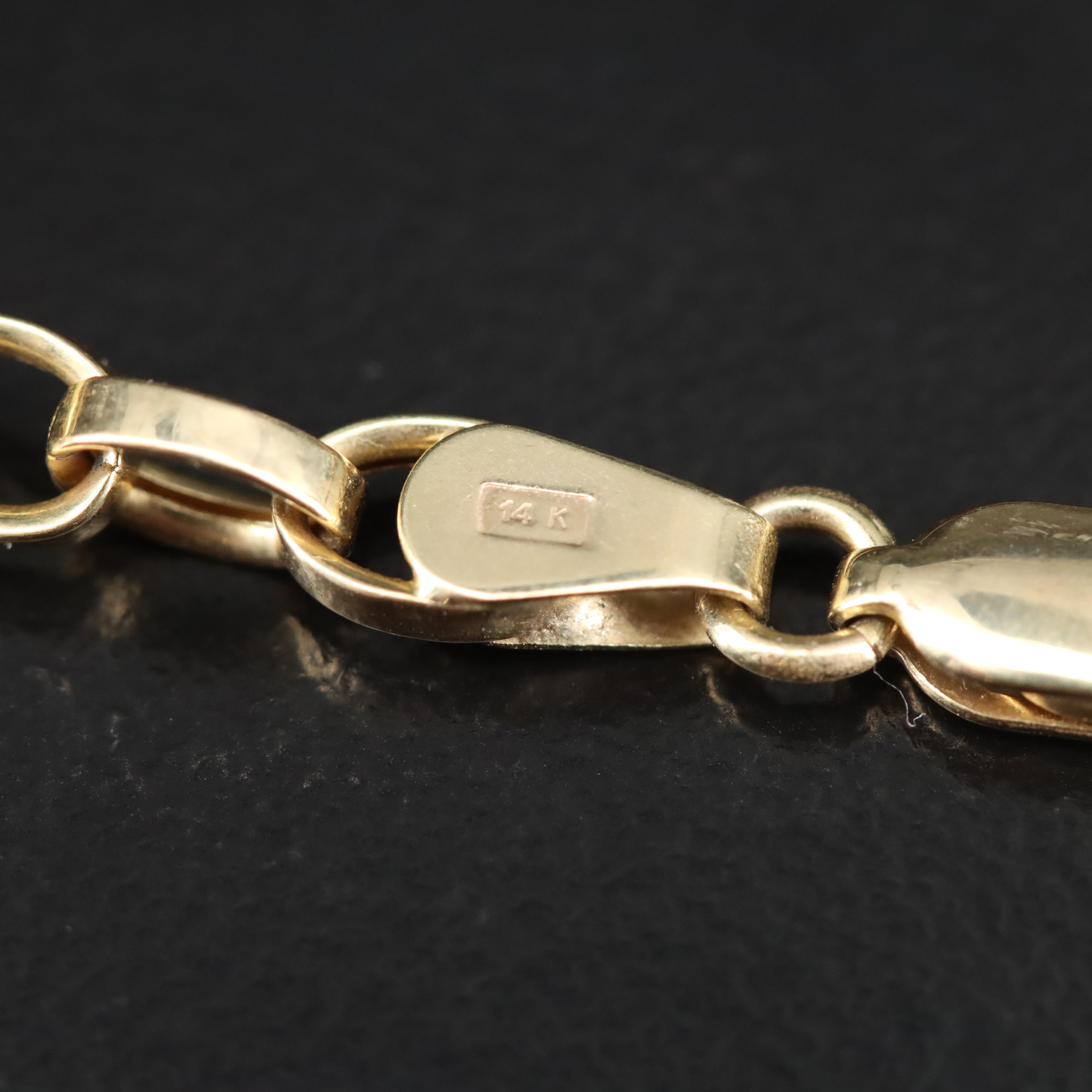 14K Oval Rolo Chain Necklace | EBTH