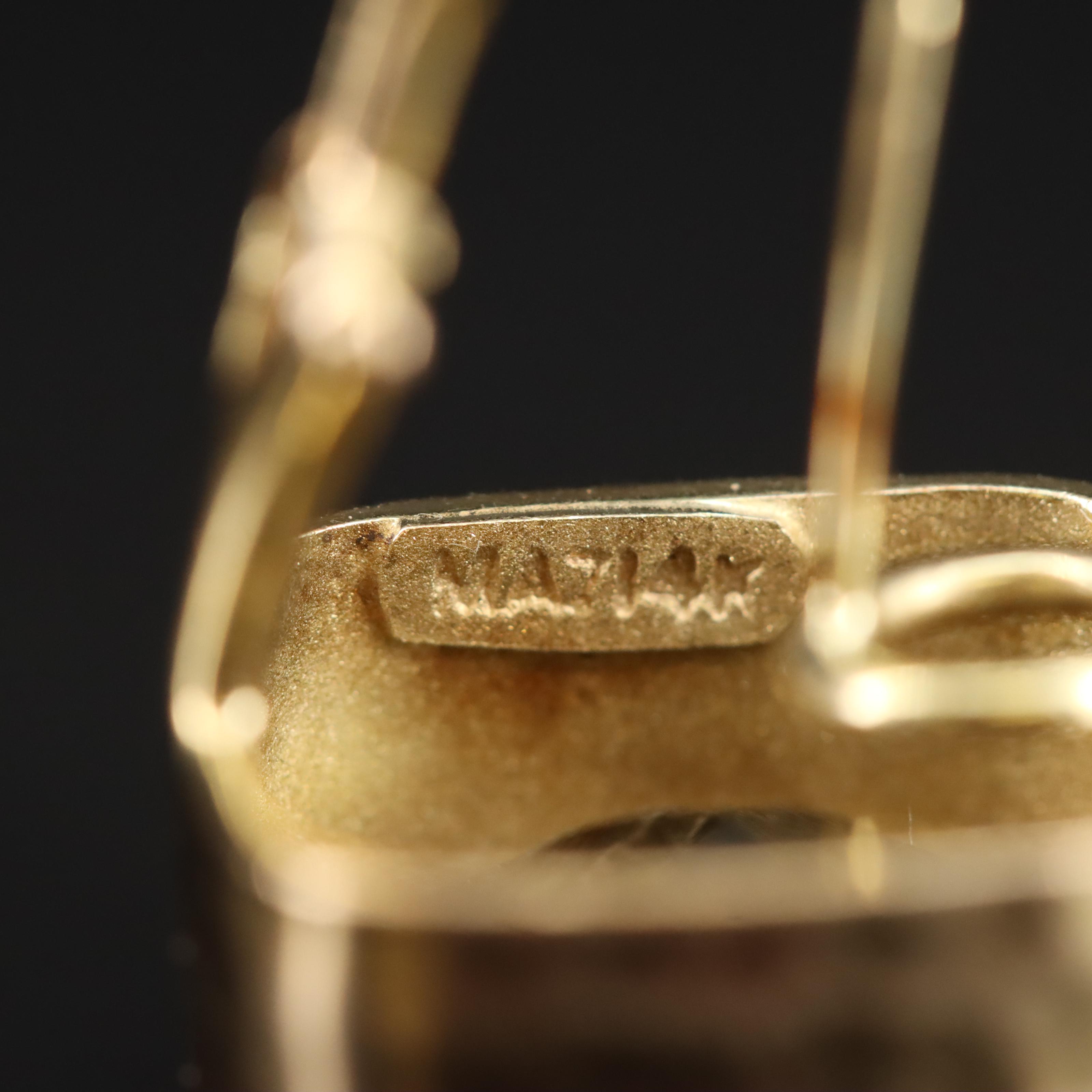 Mazza 14K Citrine Solitaire Hammered Earrings | EBTH