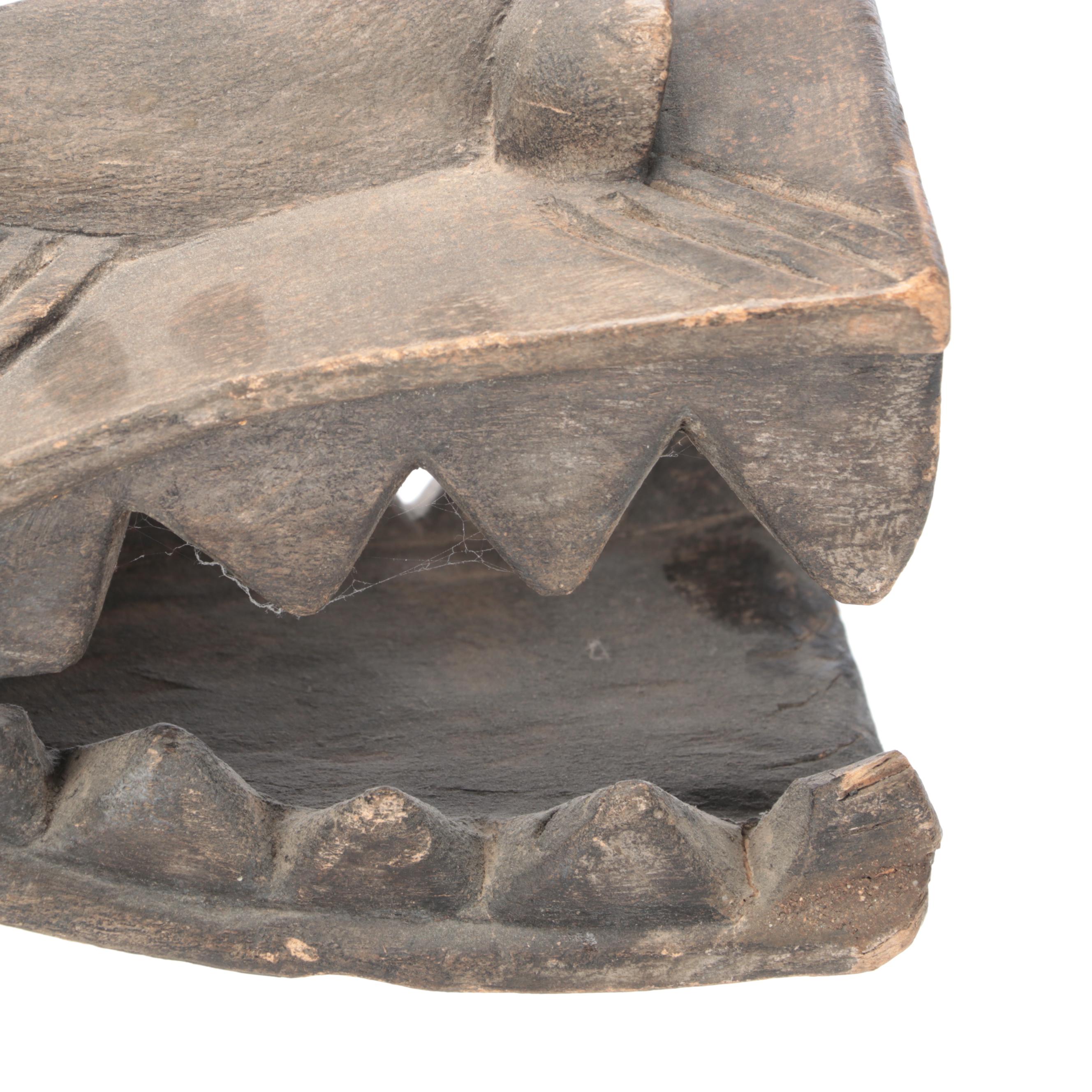 West African Senufo Fire-Spitter Hand-Carved Wood "Kponyugo" Helmet ...