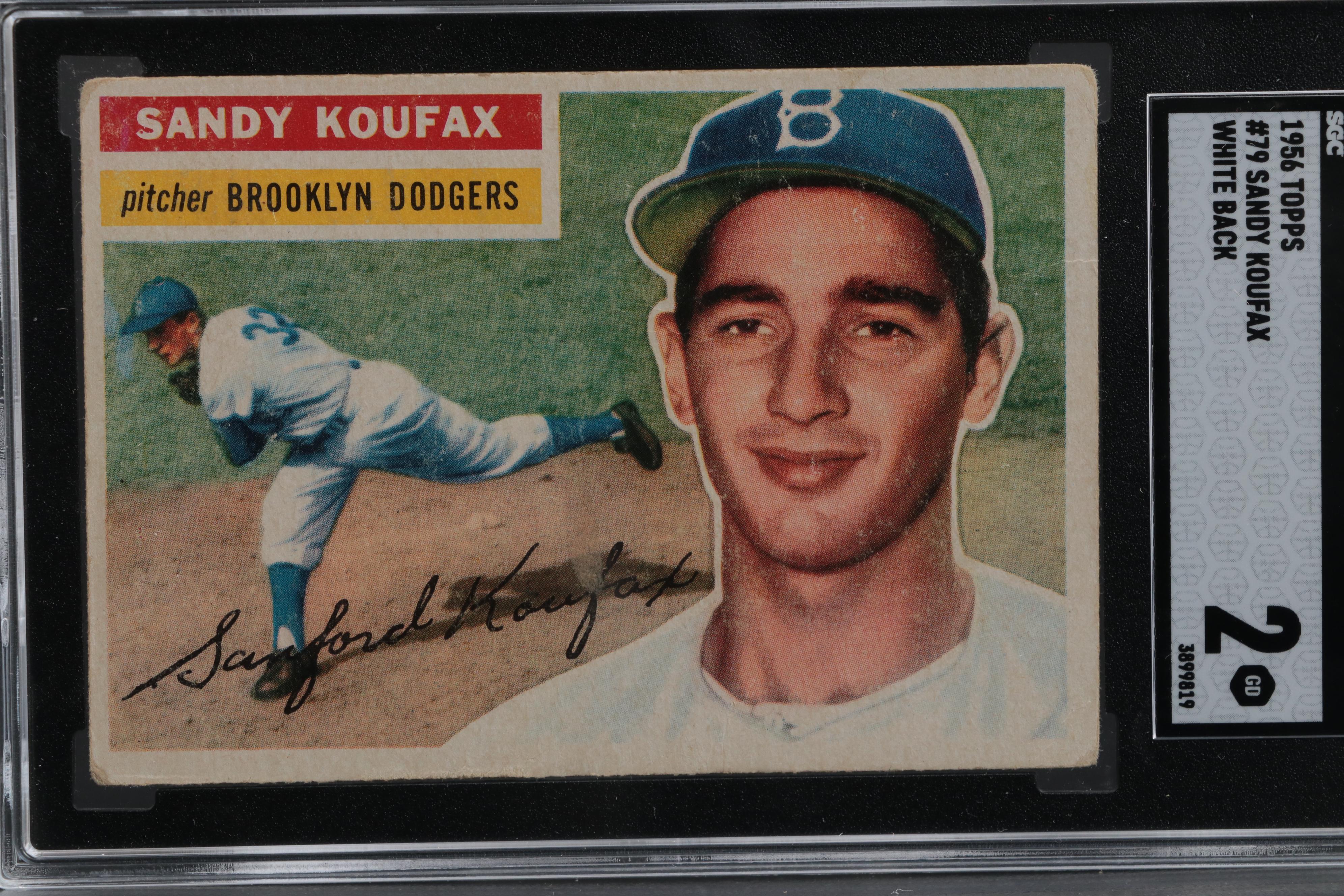 1956 Topps Sandy Koufax #79 White Back Graded SGC 2 Baseball Card | EBTH