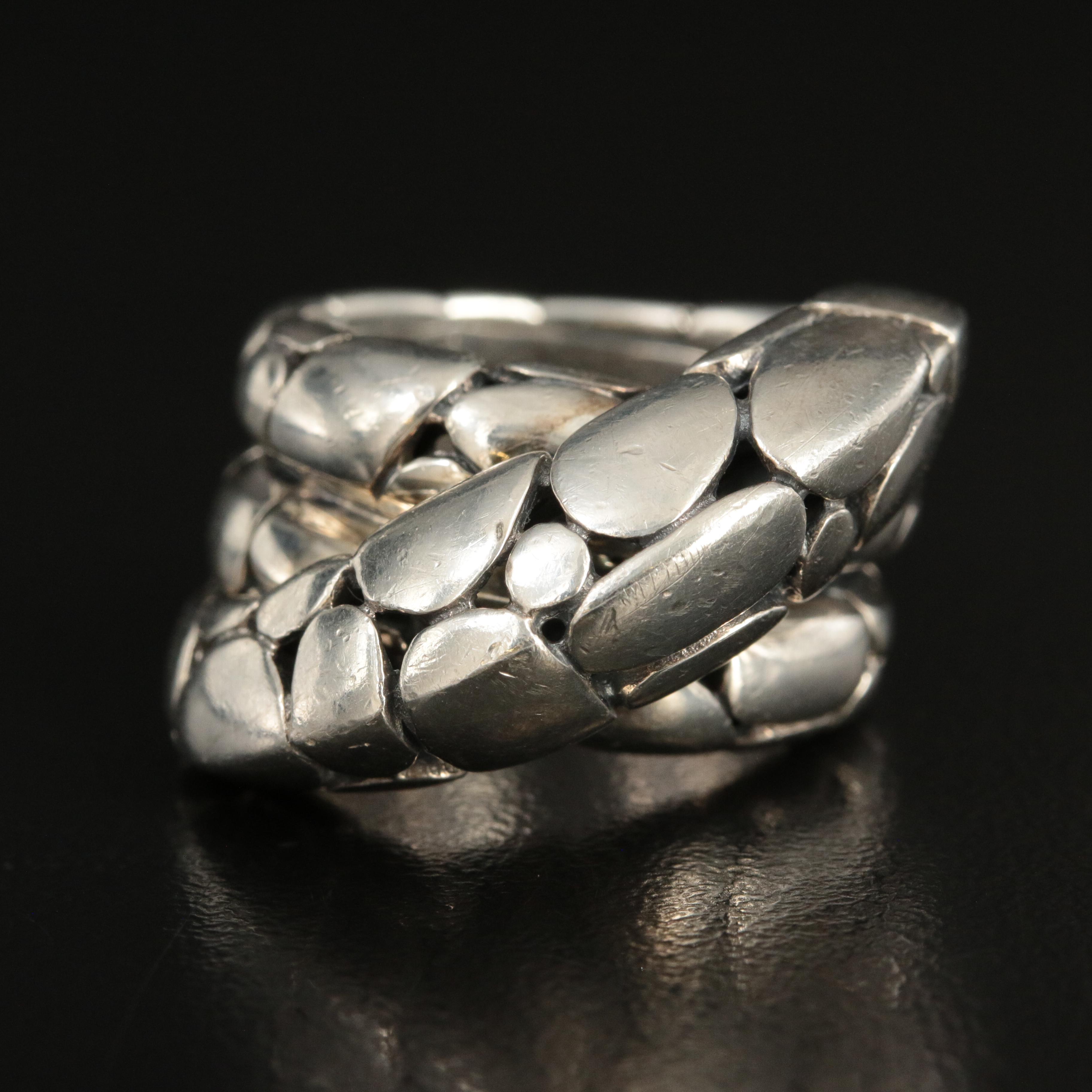 John Hardy 'Kali Riverstone' Sterling Crossover Ring | EBTH