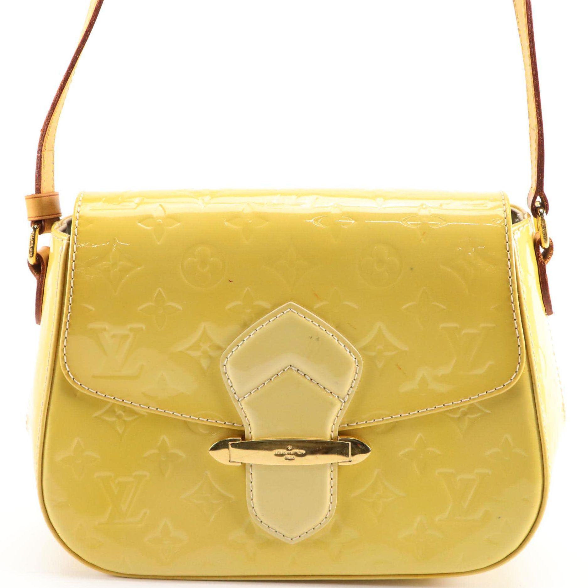 Louis Vuitton Bellflower Crossbody Bag in Lime Monogram Vernis Leather ...