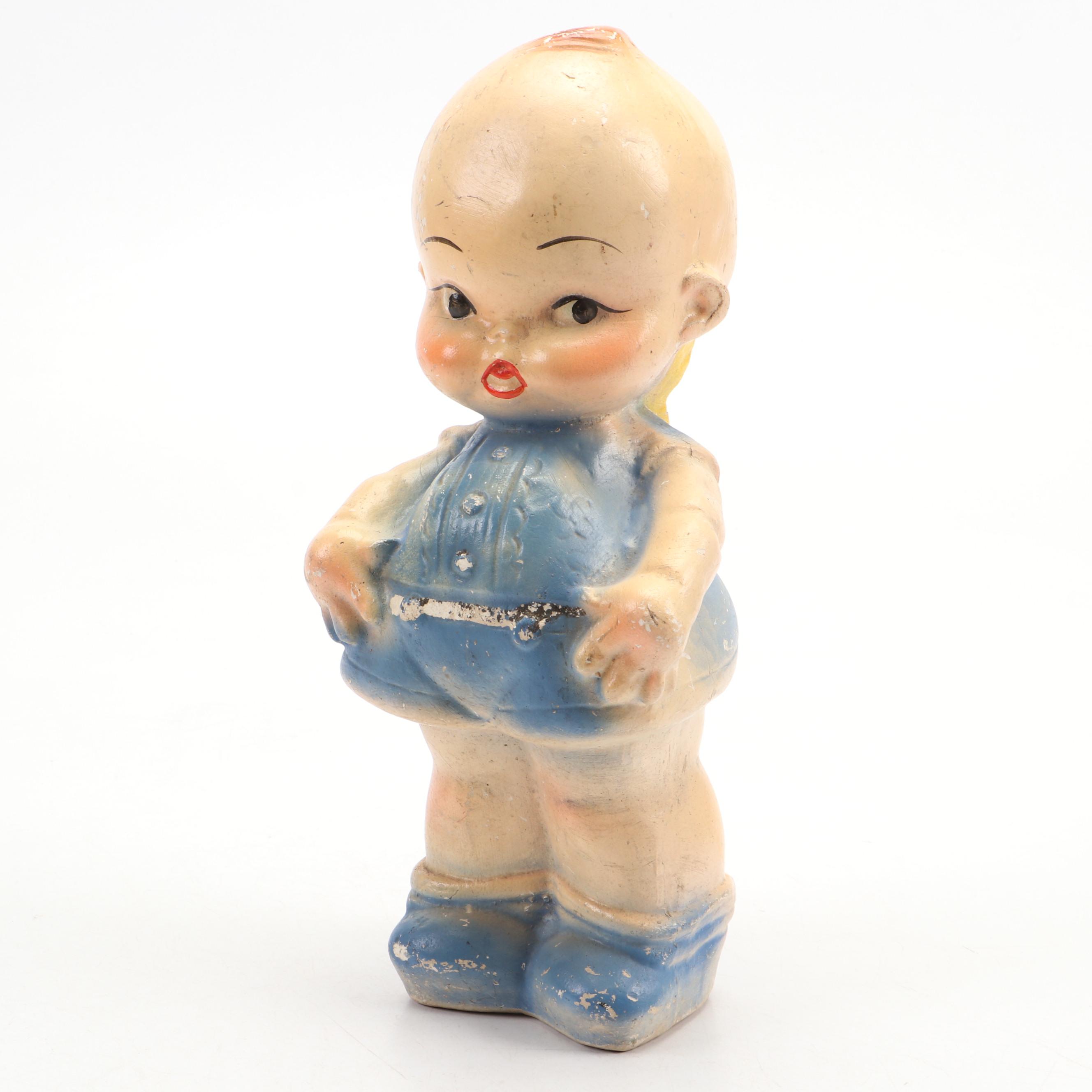Chalkware Carnival Kewpie Doll Figure | EBTH